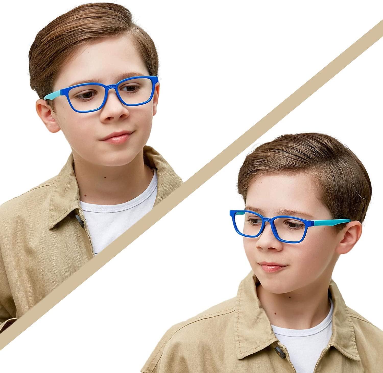 Kids Blue Light Glasses 3 Pack: Anti Glare, UV Protection for Boys ...