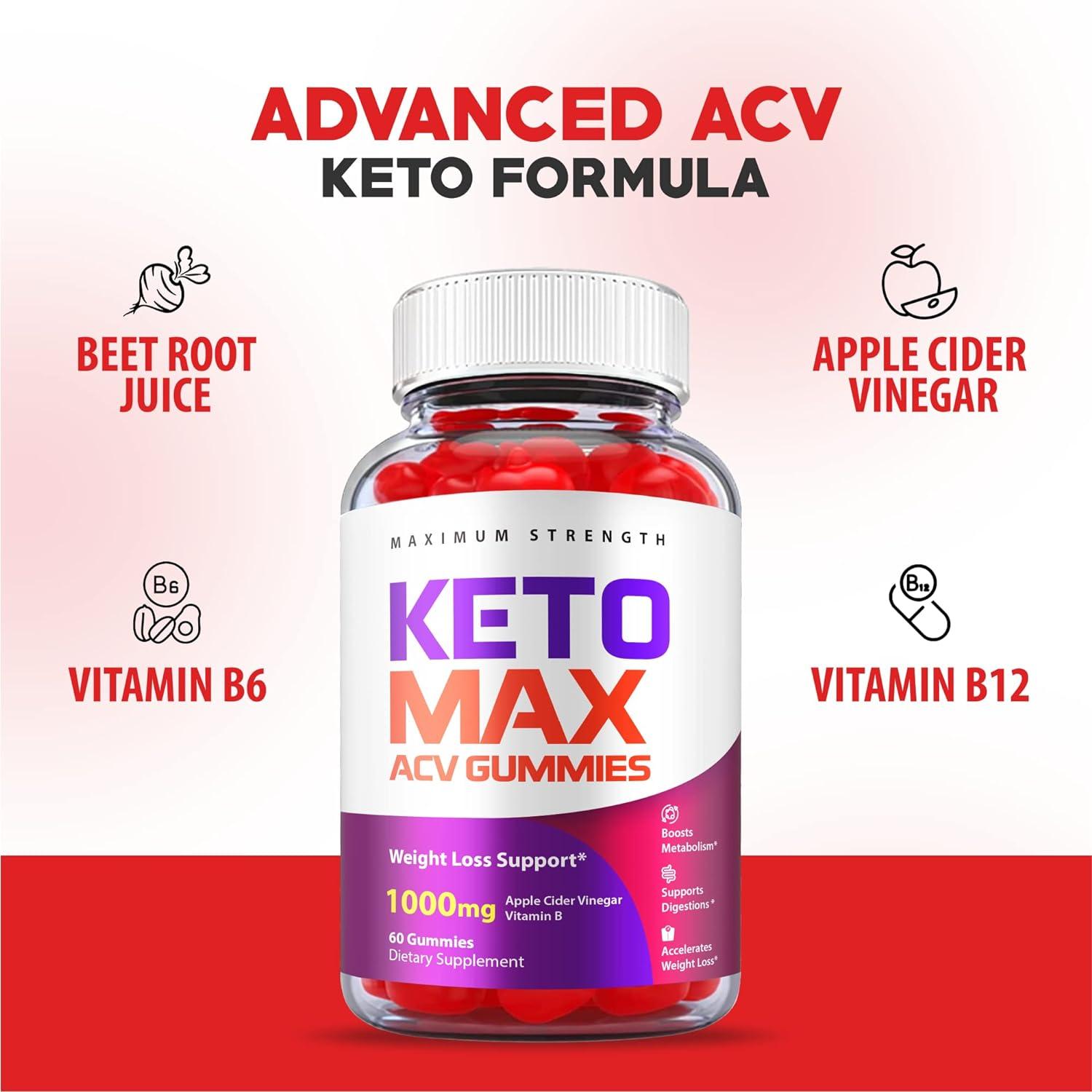Keto Max ACV Gummies - Vegan Formula with Apple Cider Vinegar 1000mg ...