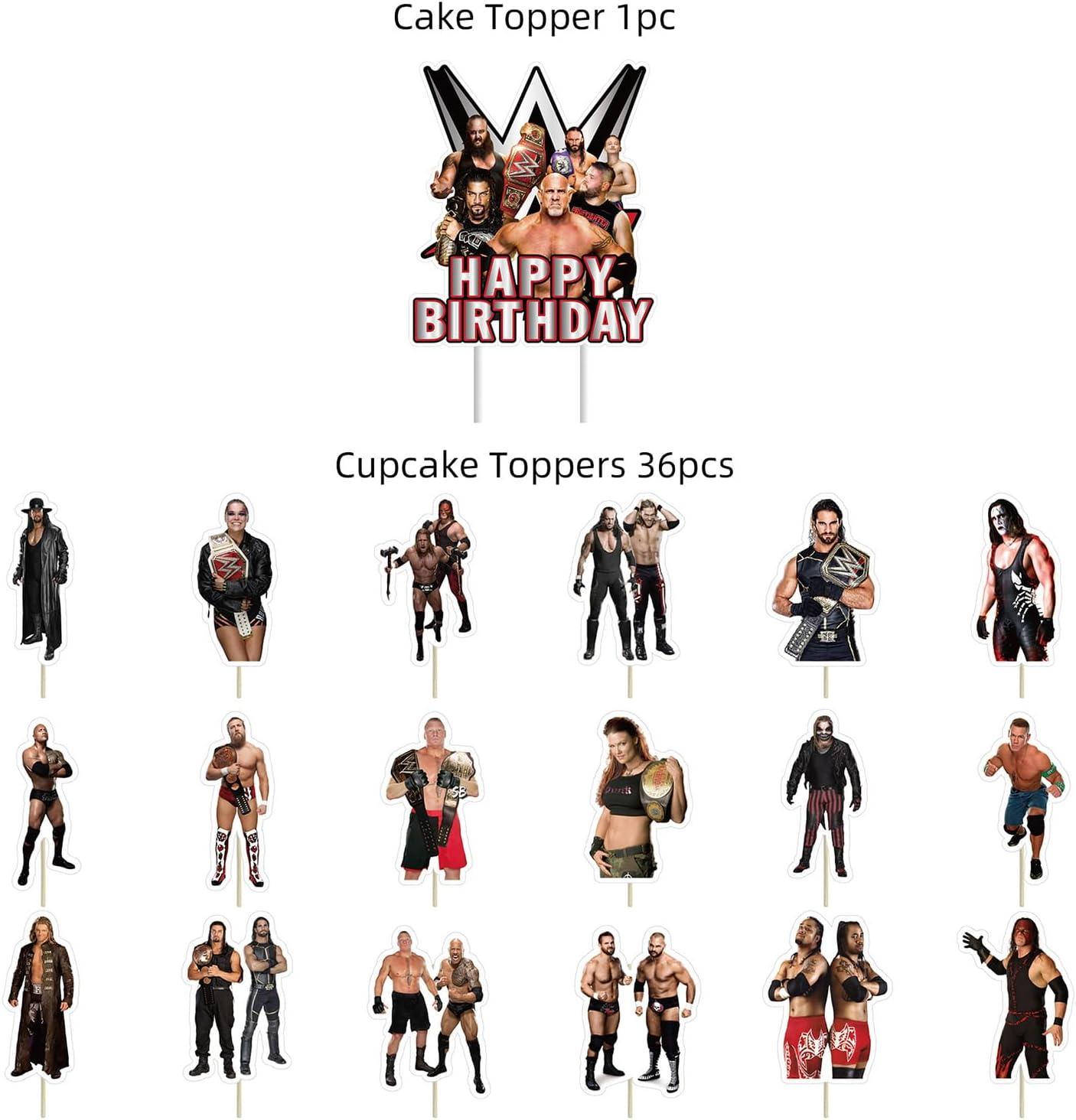 37pcs Wrestling cake decoration set include 1pc big cake topper 36pcs ...