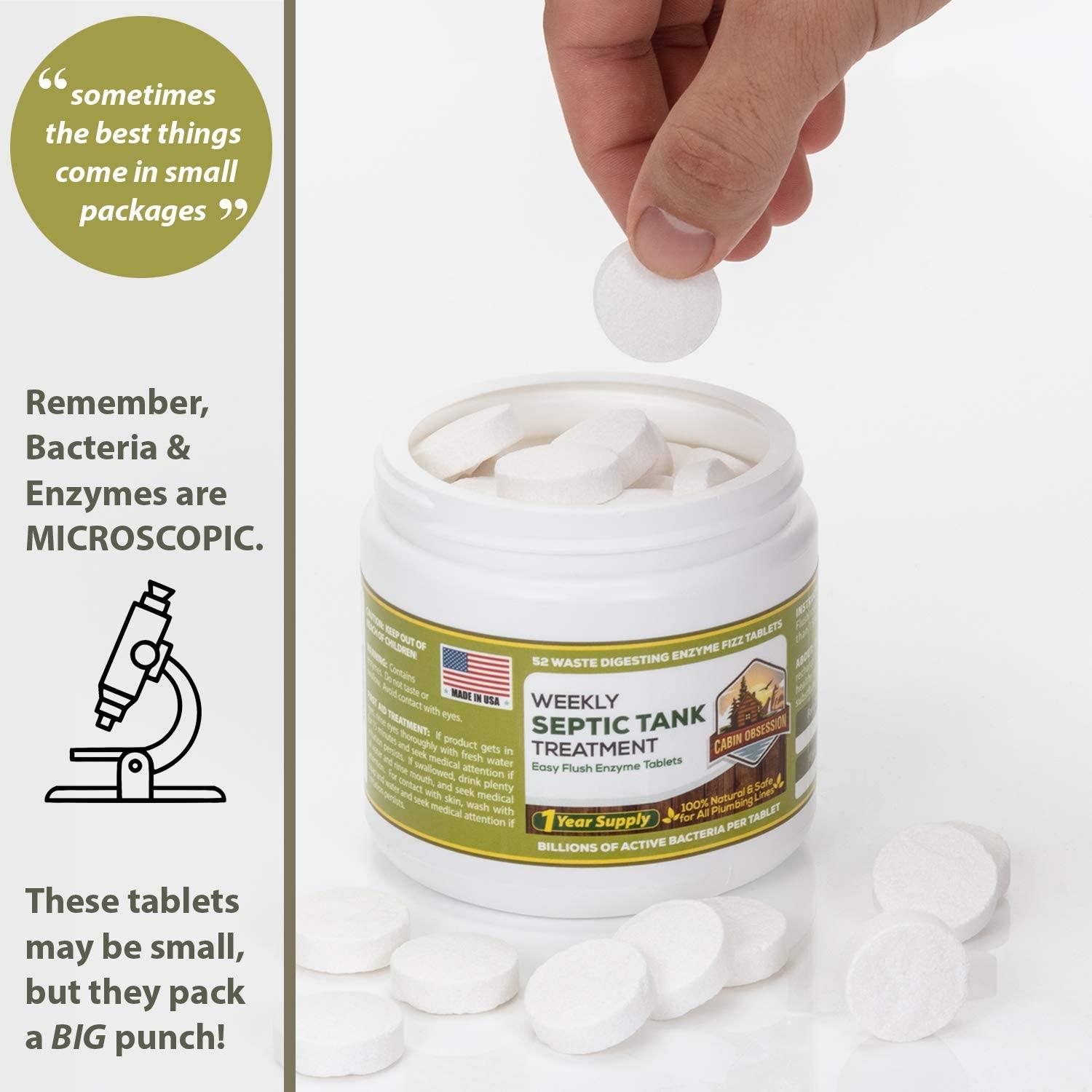Septic Tank Treatment Tablets | 52 Weekly Fizz Tabs | 1 Year Supply ...
