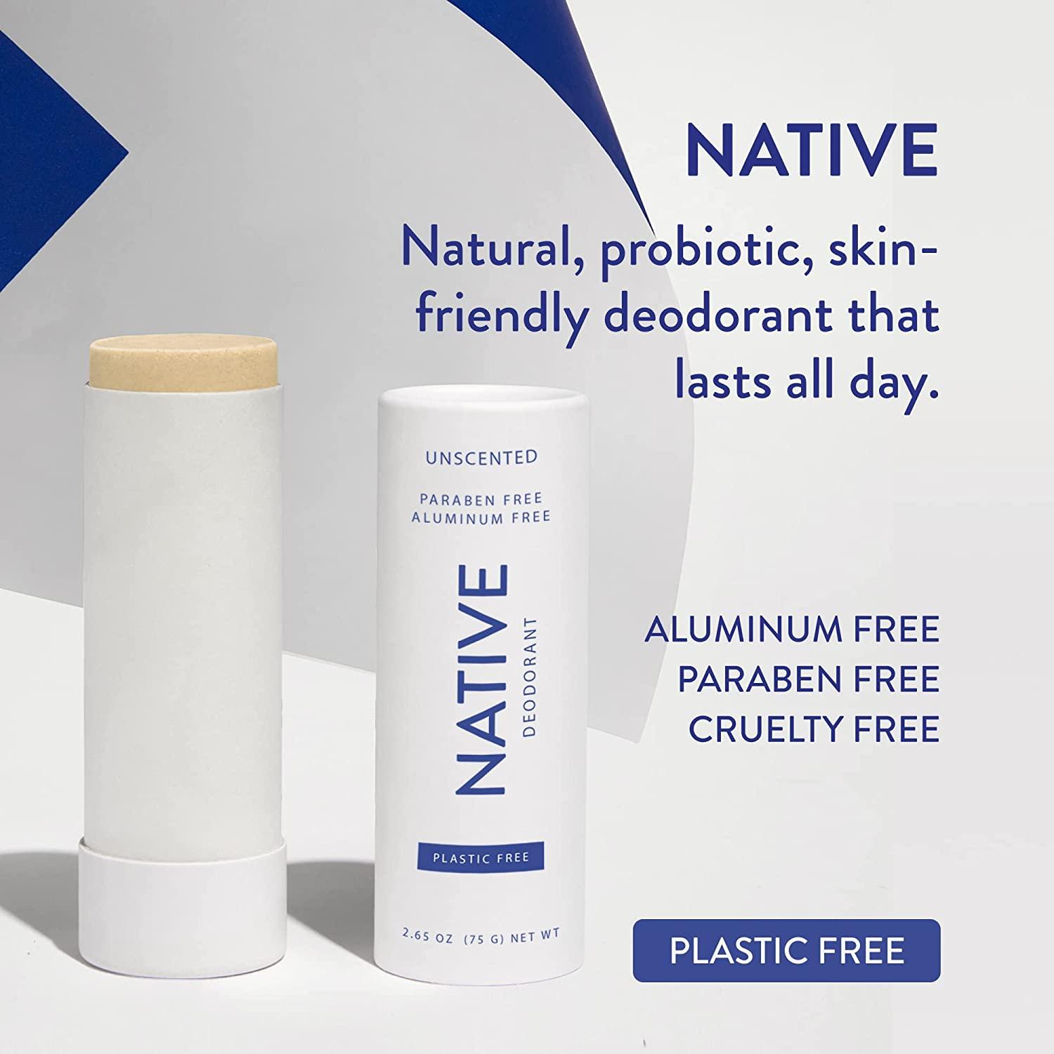 Native Plastic-Free Deodorant | Aluminum-Free Natural Deodorant with ...