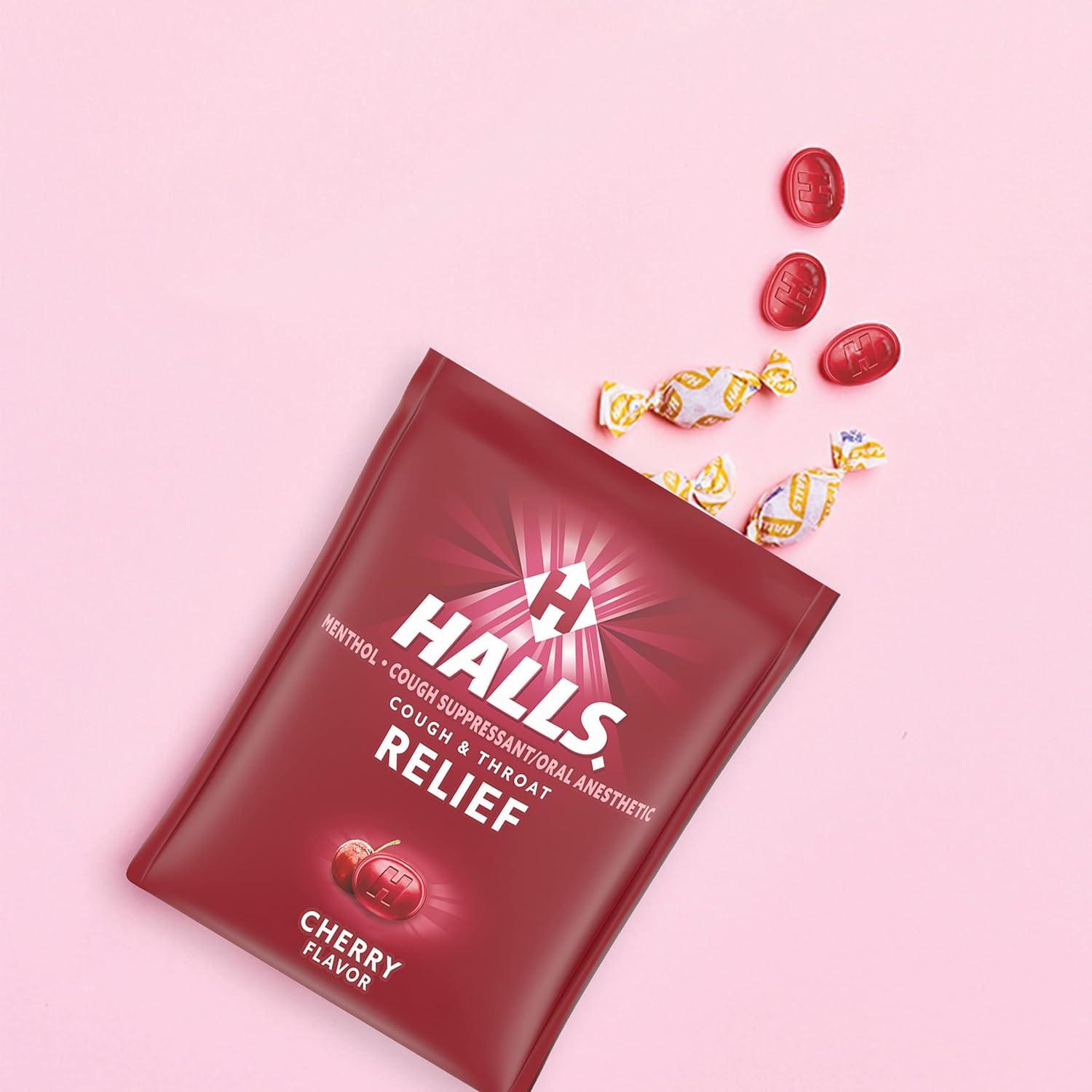 Halls Relief Cherry Cough Drops Value Pack 140 Drops
