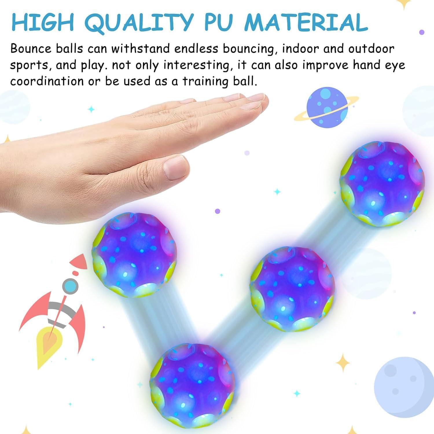 6 Pieces Astro Jump Balls - Bright Moon Bouncing Toy 7cm for Kids ...