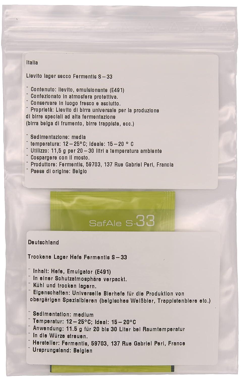 Buy Fermentis Beer Yeast US-05 W 34/70 S-33 S-23 - Top & Bottom ...