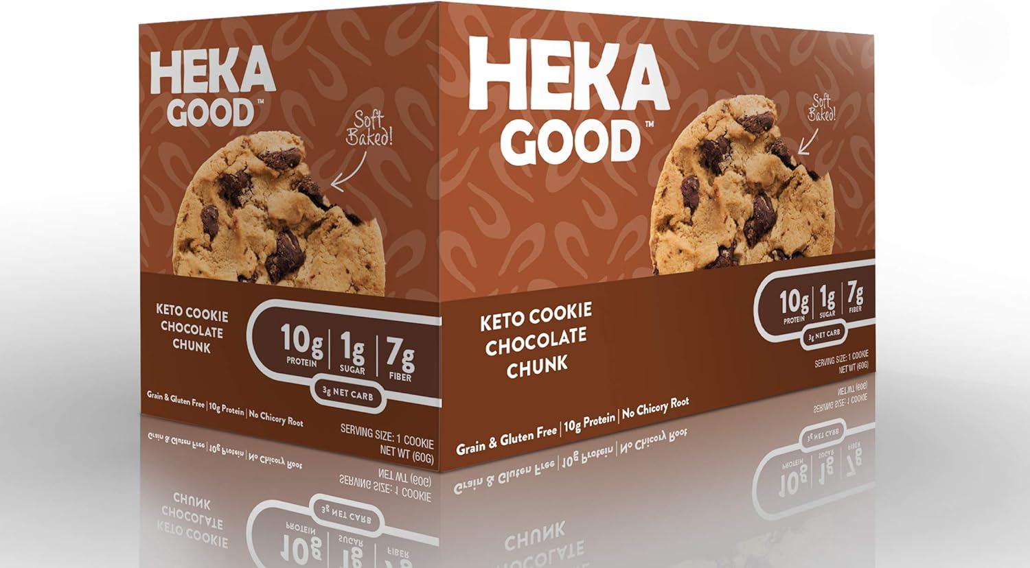 Heka Good Foods Low Carb Keto Chocolate Chunk Cookie - 3g Net Carb, 10g ...