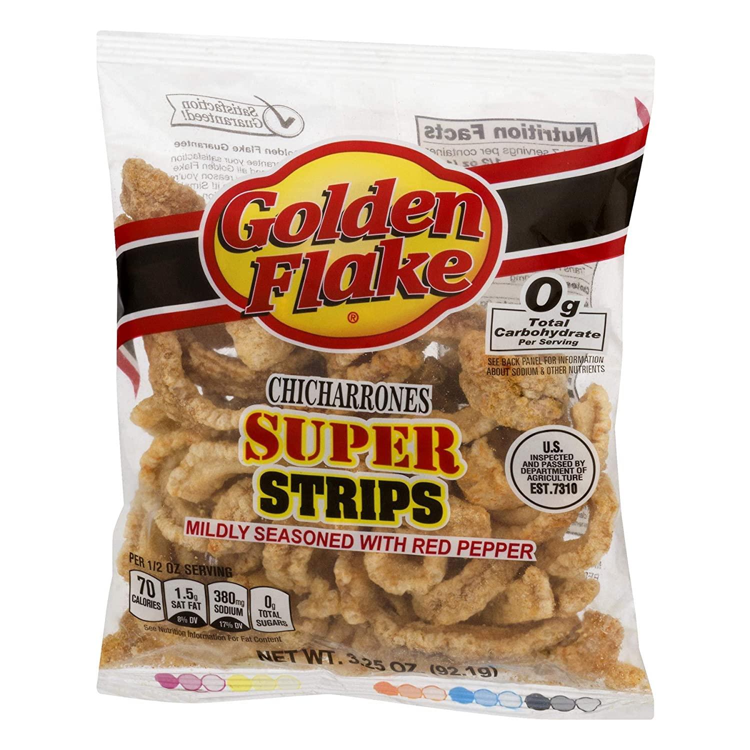 Golden Flake Super Cracklin Strip 3 oz (Pack of 4) - Red Pepper ...