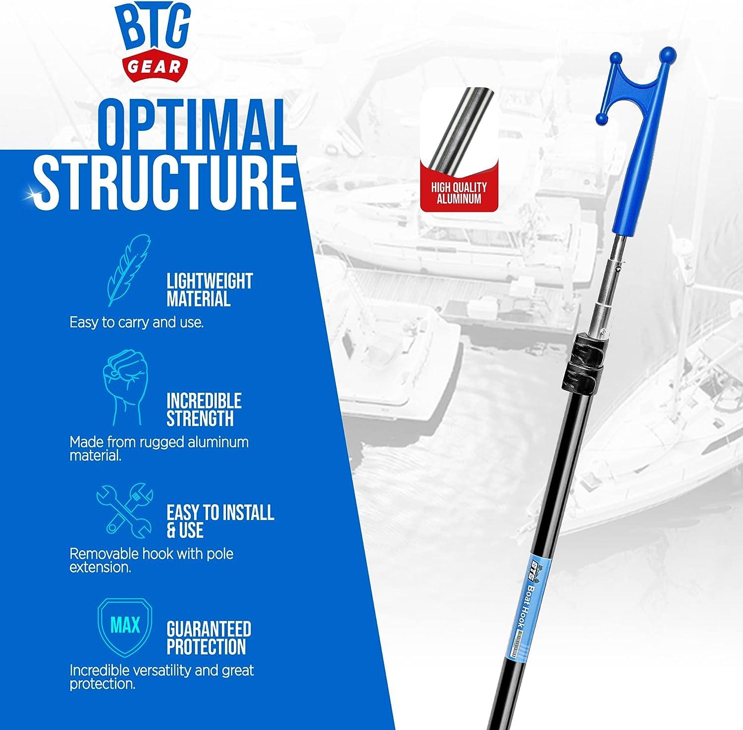 BTG GEAR Marine-Grade Telescoping Boat Pole | 5' to 8.5' w/Removable ...