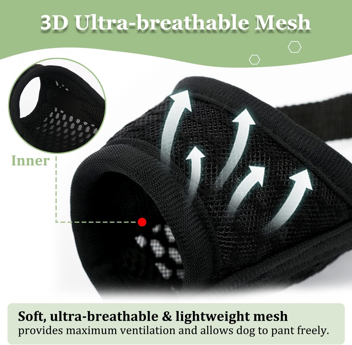 Breathable Dog Muzzle for XXS to XXL - Adjustable Anti-Bite Muzzle for ...