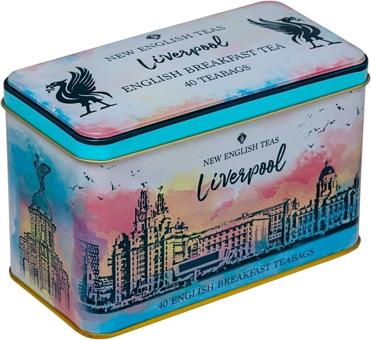 New English Teas Liverpool Gifts Tea Caddy with 40 English Breakfast ...