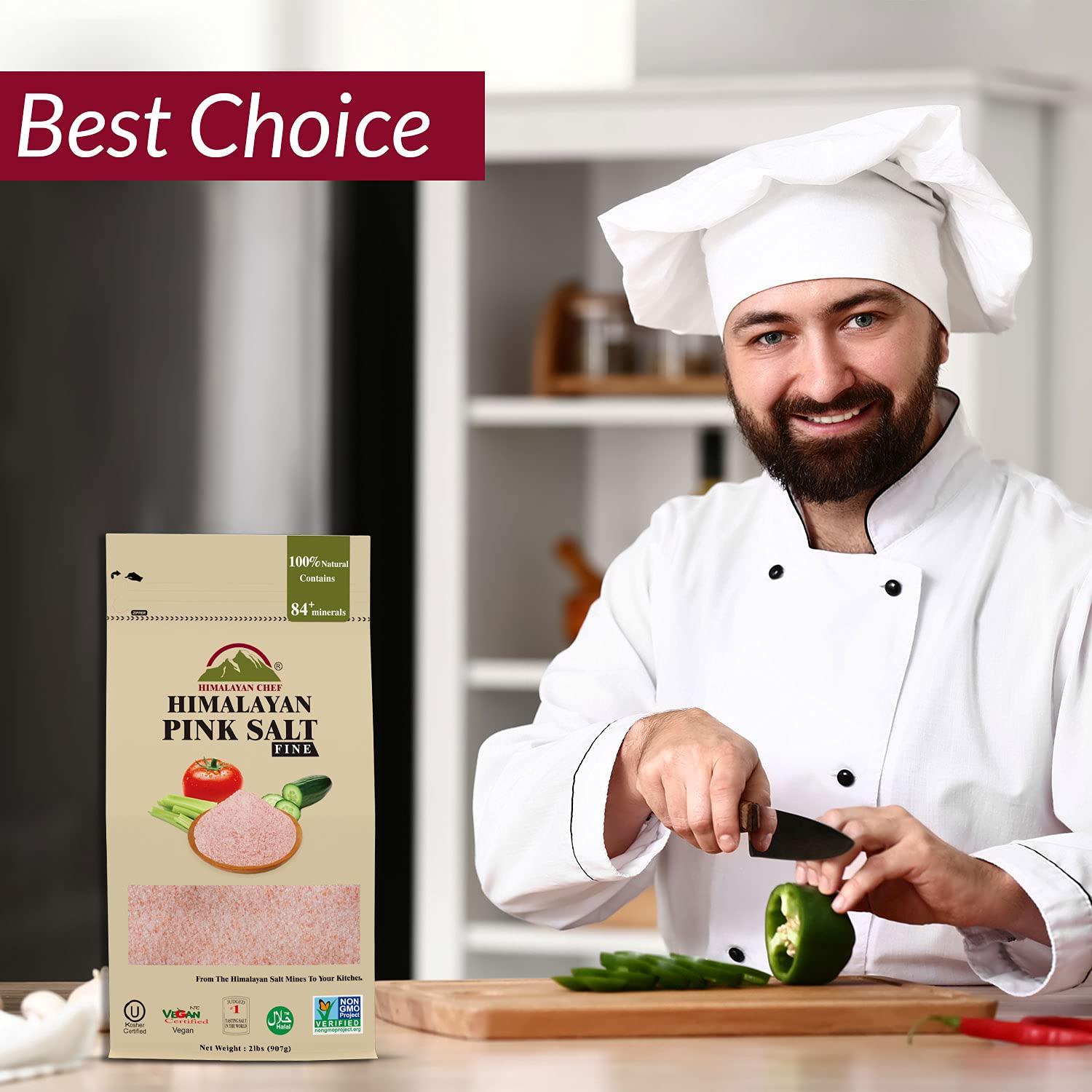 Himalayan Chef Pink Salt Fine - 2 Pounds - Premium Quality (Pack of 1 ...