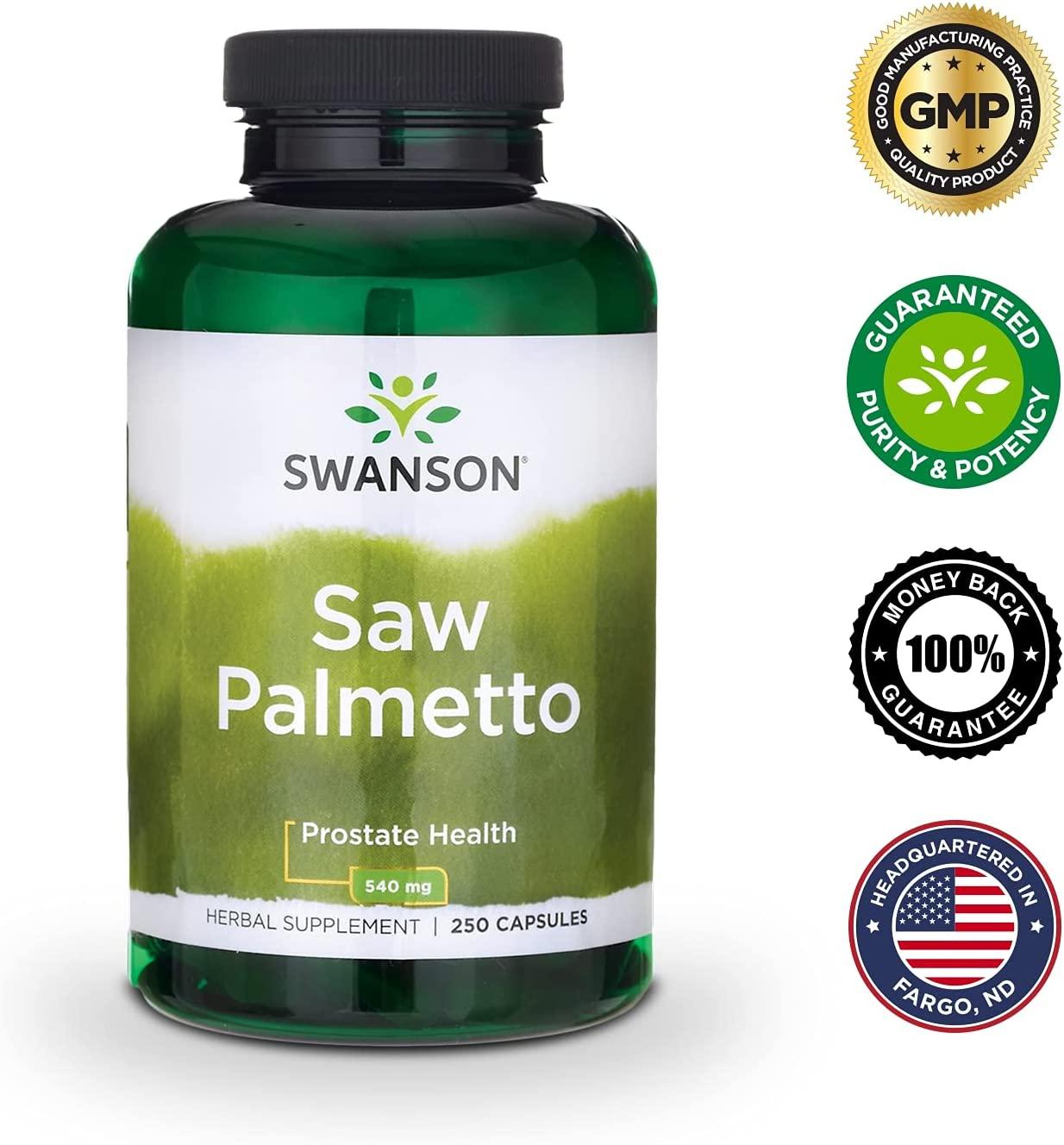 Swanson Saw Palmetto 540mg 250 Capsules Prostate And Hair Health Supplement