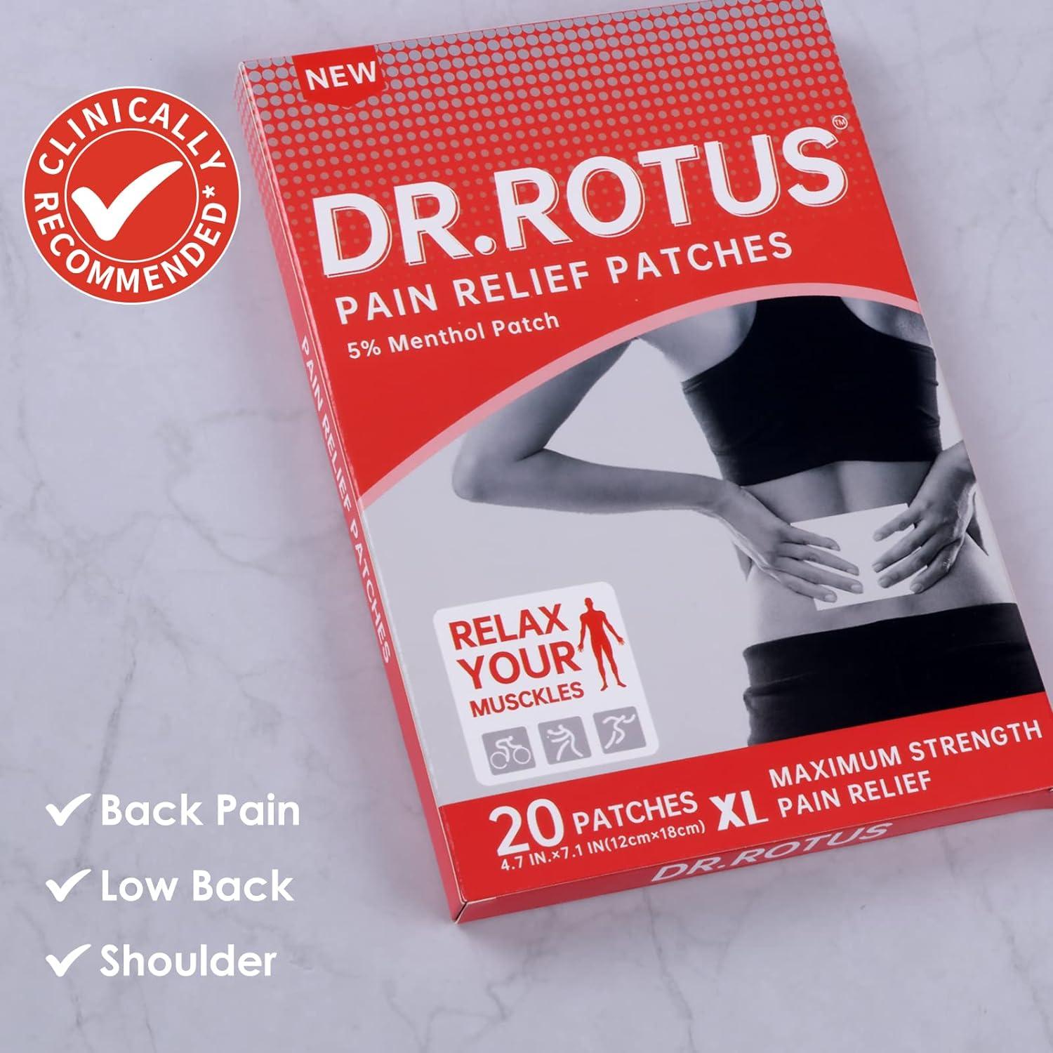 Dr. Rotus Pain Relief Patches (20 Count) - Extra Large Patch for Muscle ...