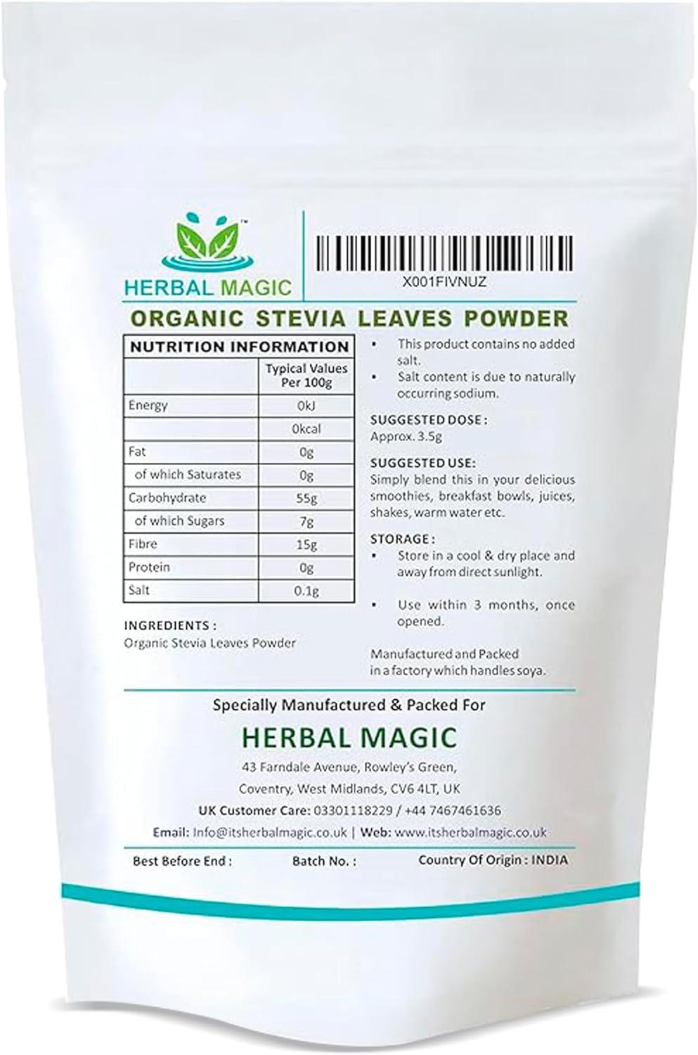 Herbal Magic's organic Stevia Leaf Powder Sweetener Natural Dried ...
