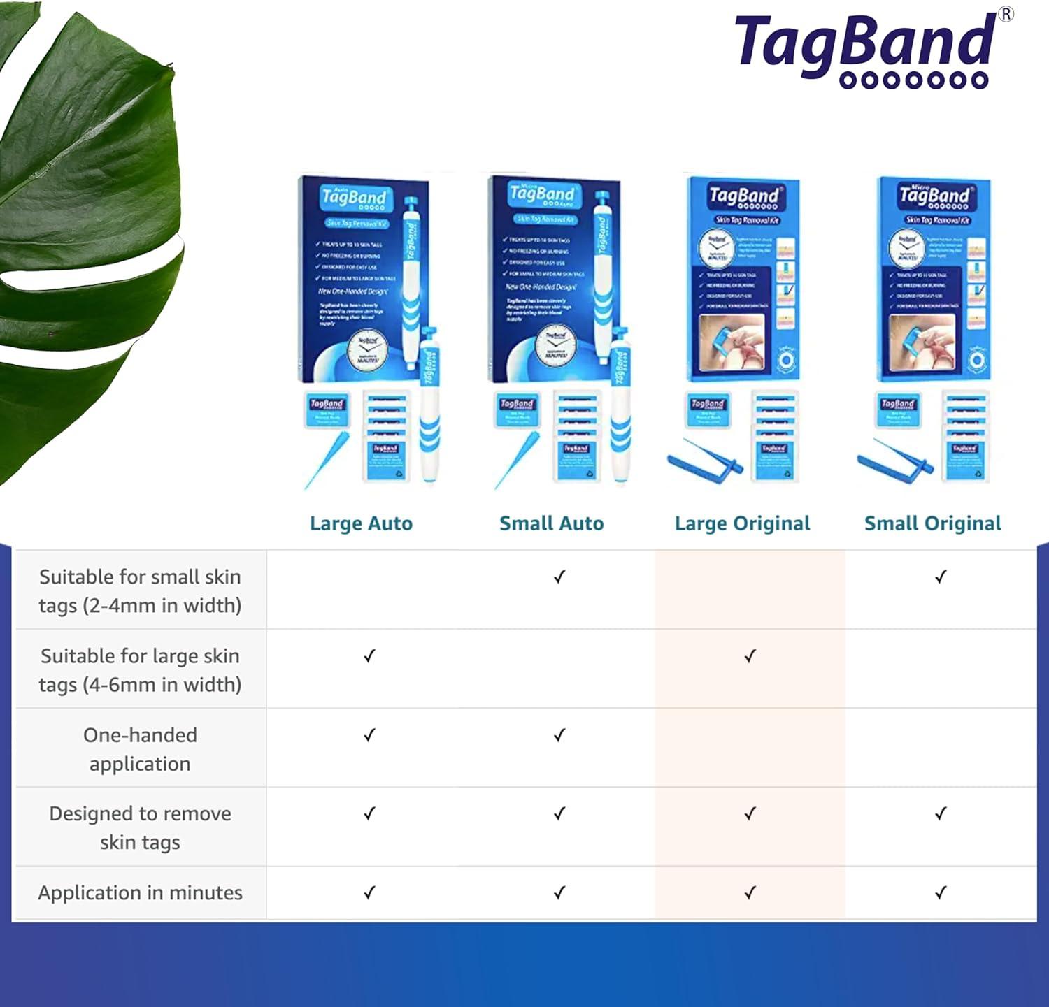 TagBand Large Skin Tag Remover Kit for Medium/Large Skintags - 10x Skin ...
