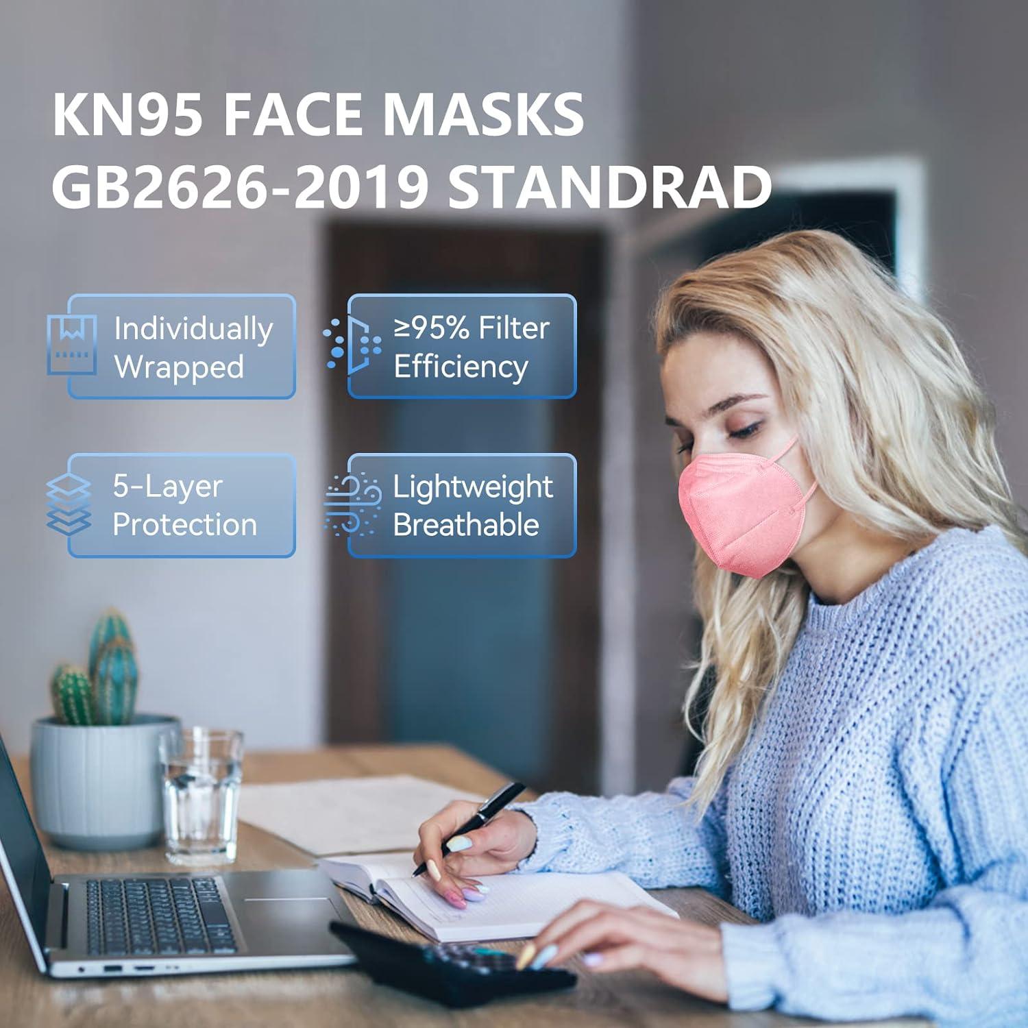 The Mask HALIDODO 60-Pack KN95 Masks - 5-Layer Protection (Individually ...