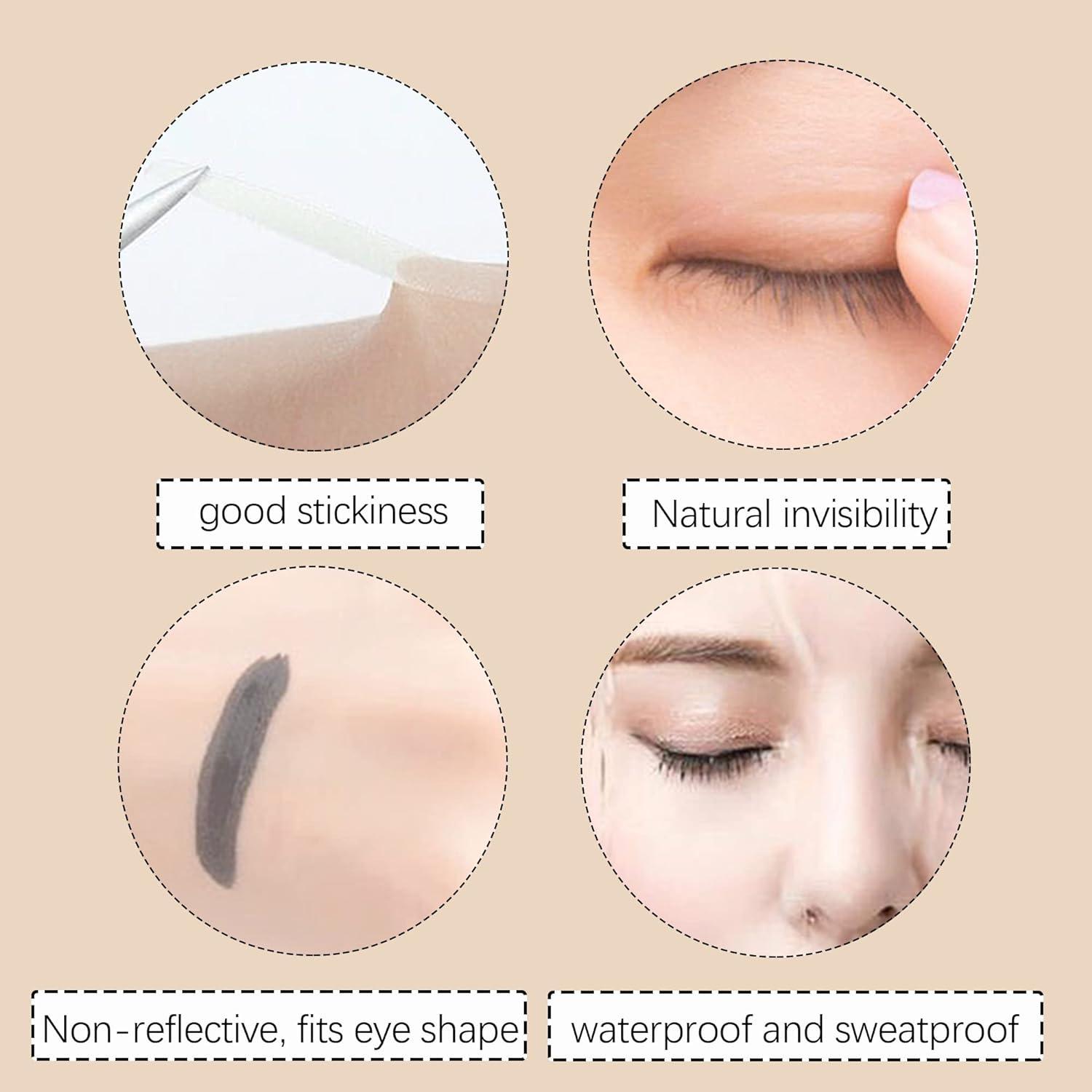 Invisible Double Eyelid Tape Set for Natural Look | 600Pcs Eyelid Lift Strips with Lace Mesh ...