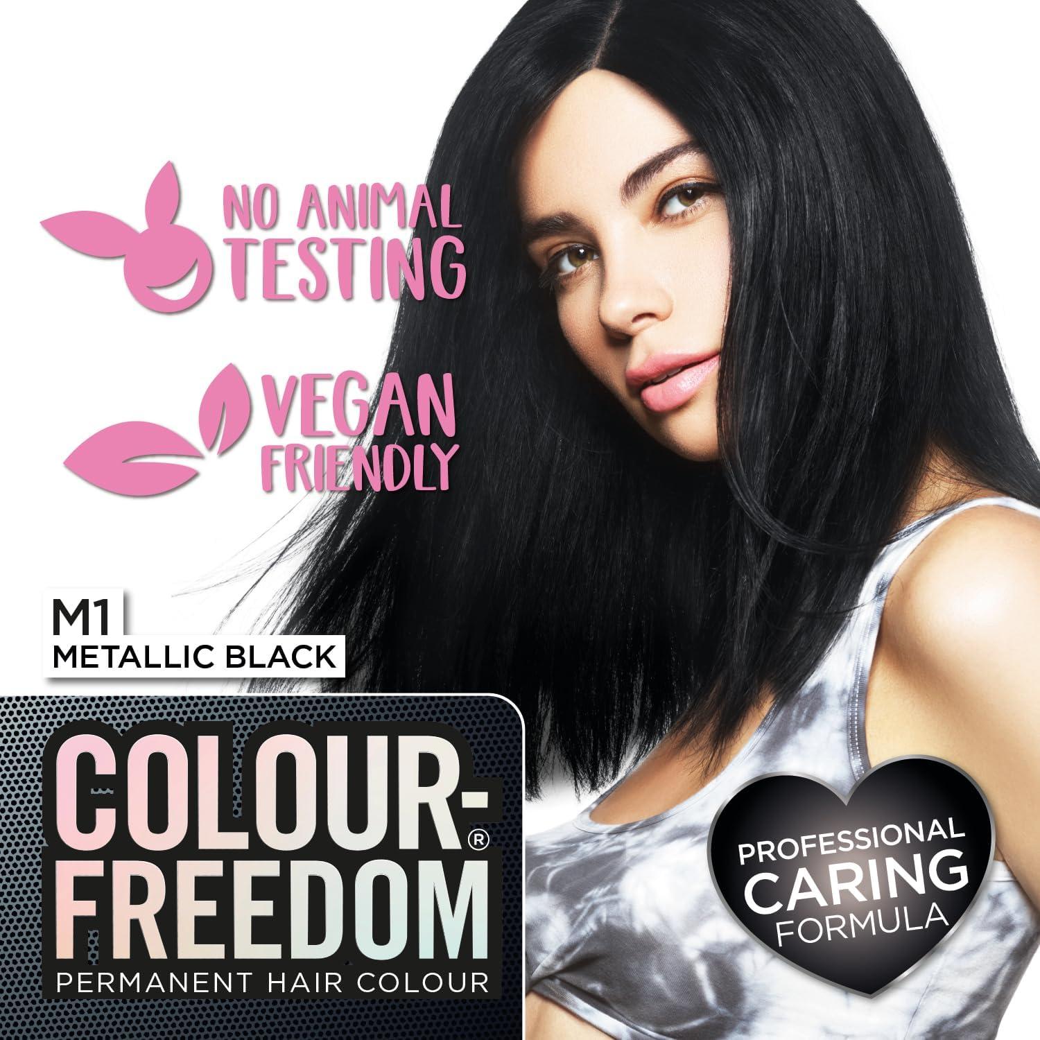 Colour Freedom Metallic Black Permanent Hair Dye with PurePlex. Ultra ...