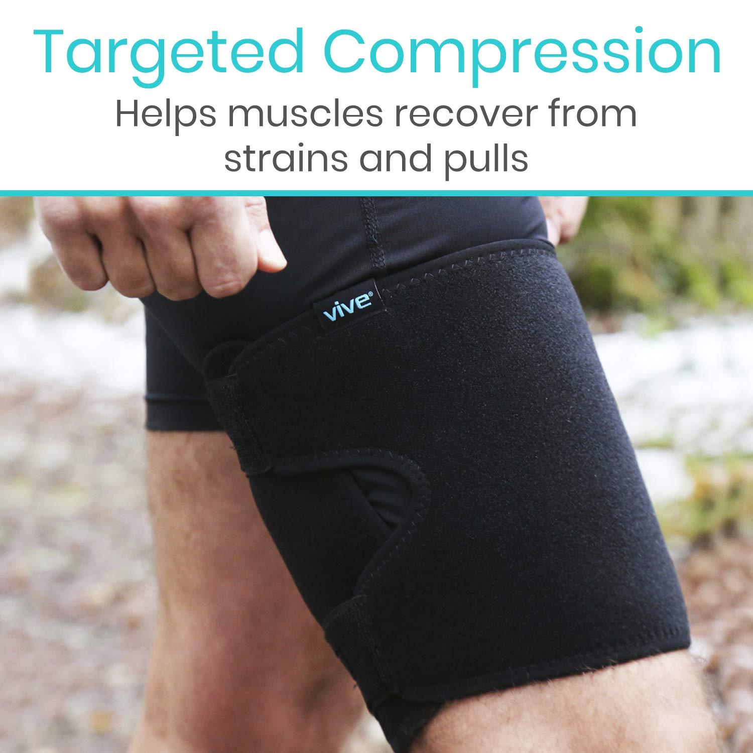 Vive Thigh Brace Hamstring Wrap Compression Sleeve Trimmer - Support ...