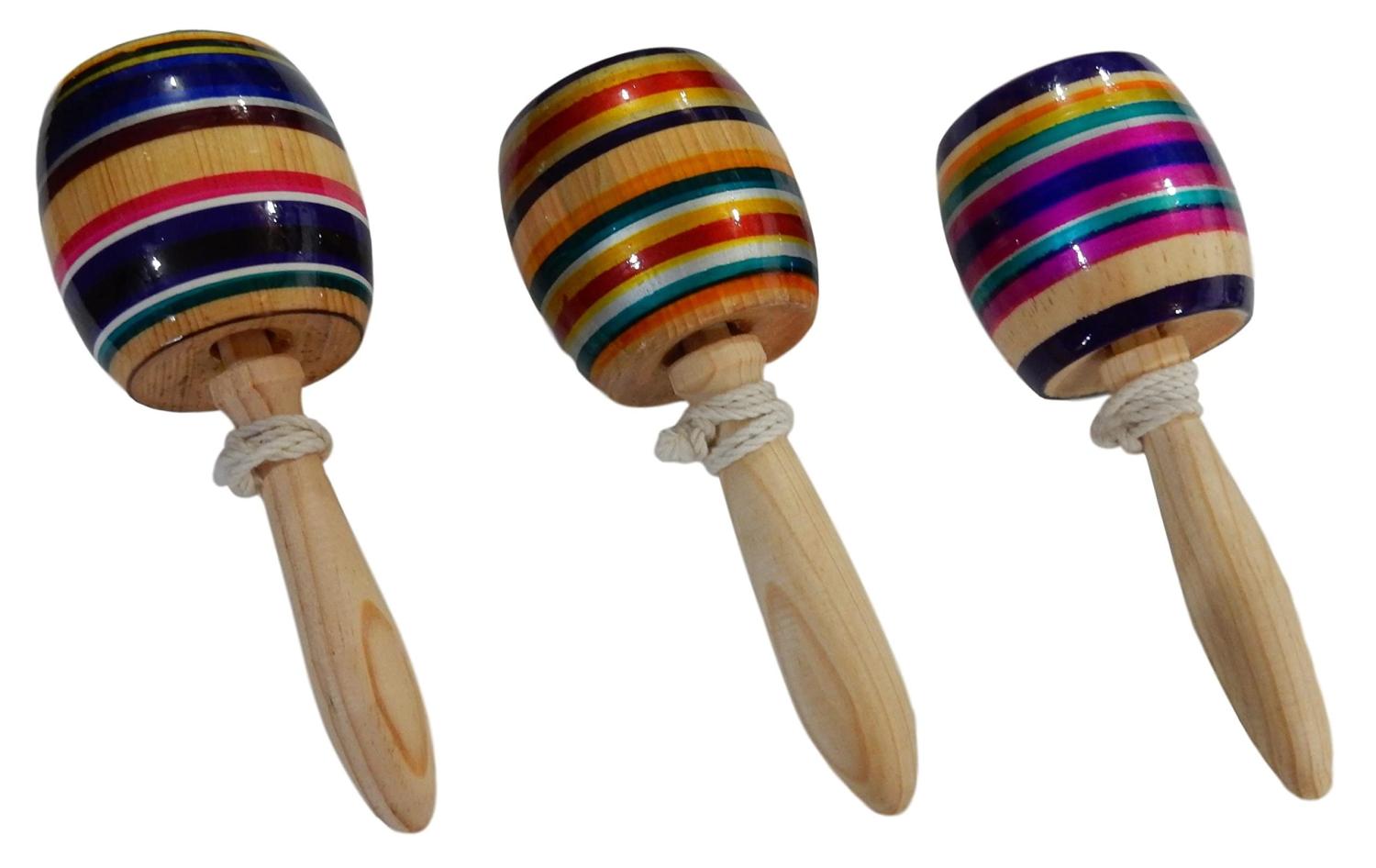 Mexican Traditional Balero Wood Toy 3 Pack - Colorful Border Merchant ...