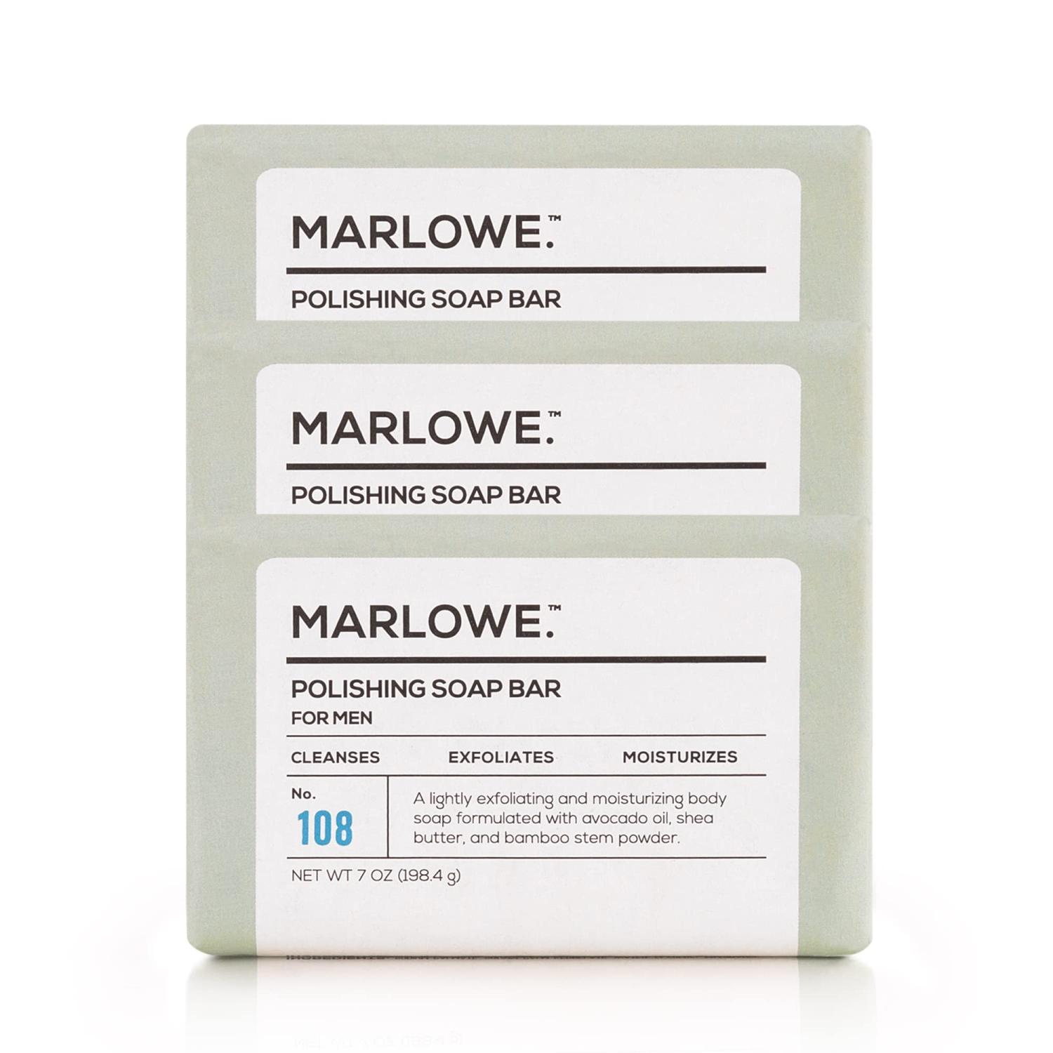 MARLOWE No. 108 Polishing Soap Bar for Men - 3-Pack | Cleansing ...