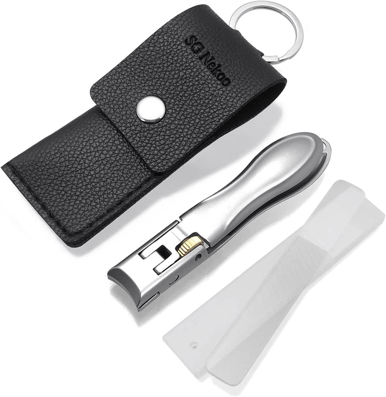 SGNEKOO Wide Jaw Opening Nail Clippers Set with Safety Lock - Heavy ...