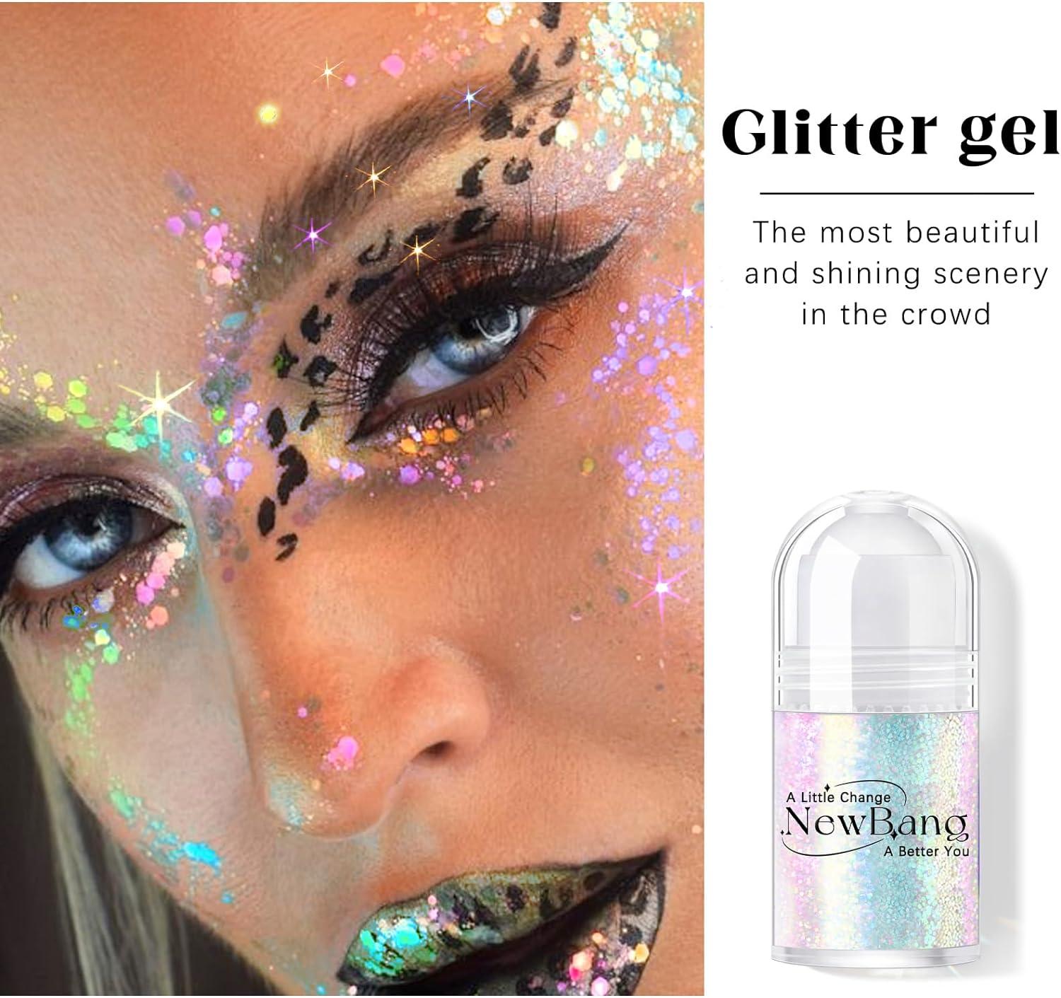 NewBang Roll-on Holographic Body Glitter Gel - Chameleon Color Changing ...
