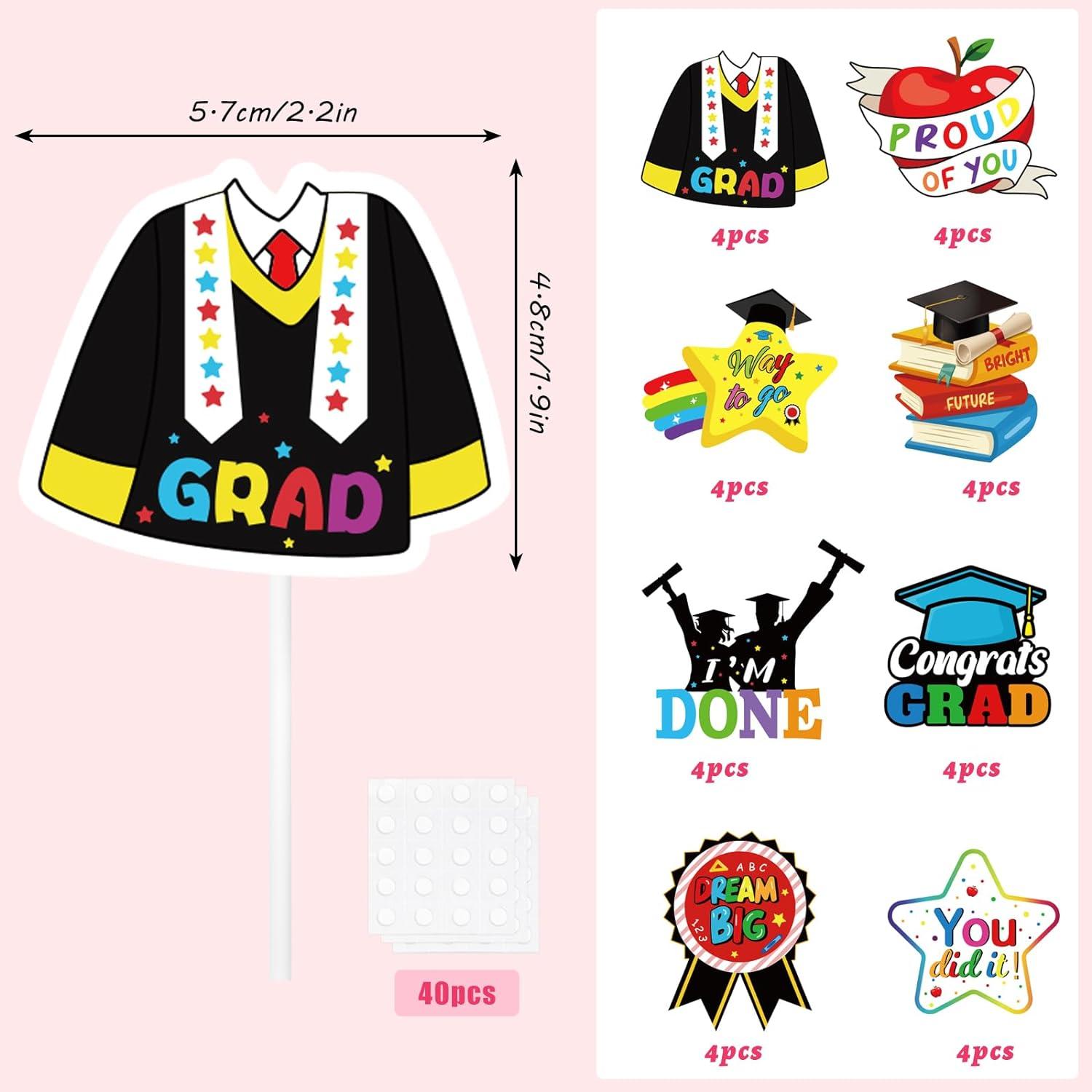 JarThenaAMCS 32Pcs Kindergarten Graduation Cupcake Toppers Class of ...