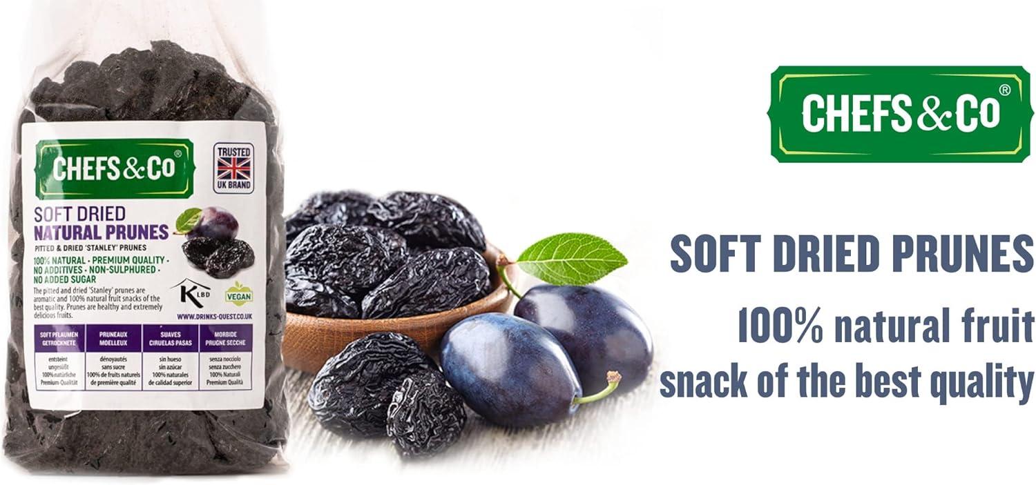 CHEFS & CO Soft Dried Prunes (Pitted) - Natural Whole Fruits for ...
