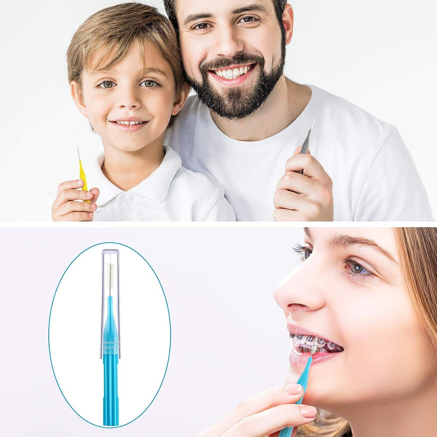 50pc Interdental Braces Brush Set for Oral Hygiene - Blue, Green ...