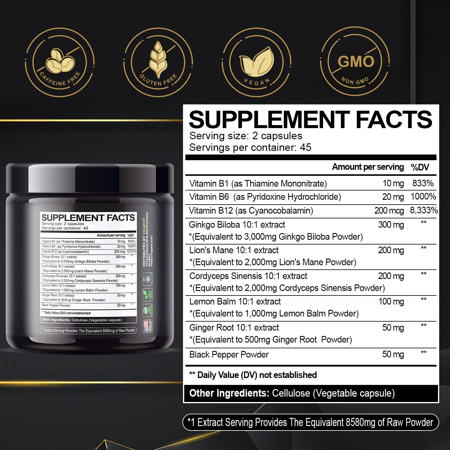 VEGATOT Vertigo Supplement 500mg *Made in USA* with Ginkgo Biloba ...