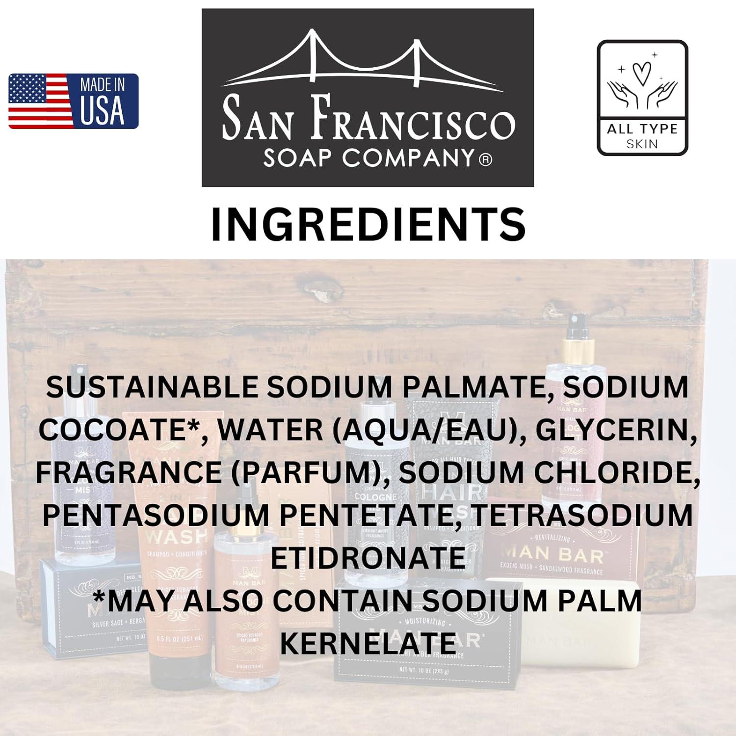 Buy San Francisco Soap Company Golden Scotch Scented Bar Soap - Luxury ...