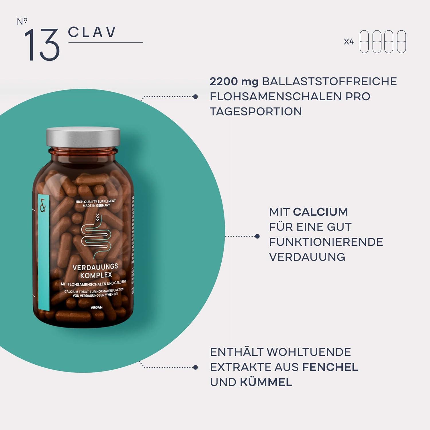 Buy Vegan Psyllium Capsules - 2200mg Daily Dose with Caraway & Fennel ...