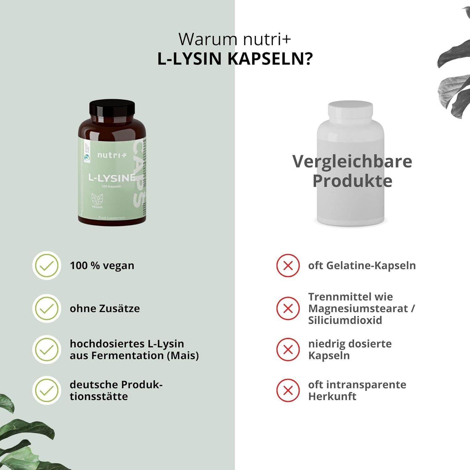 High Dose L-Lysine Capsules 2200mg - Vegan Amino Acid for Collagen ...