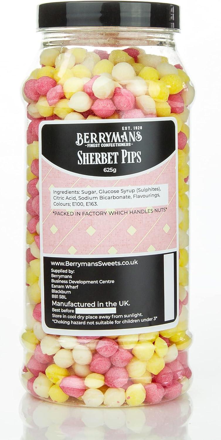 Original Sherbet Pips Retro Sweets Gift Jar - Berrymans Sweet Shop ...