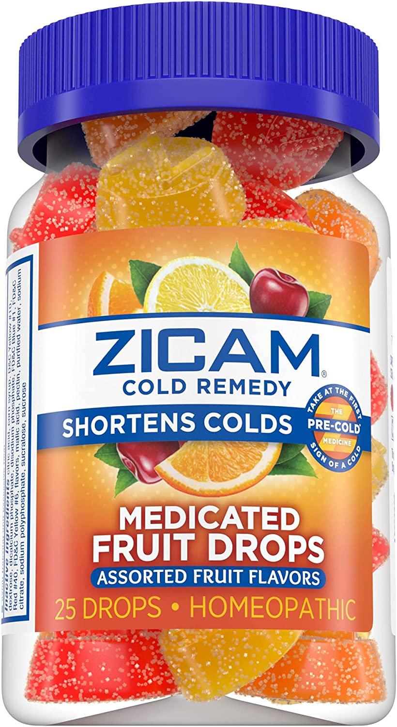 Zicam Cold Remedy Medicated Fruit Drops - Assorted Fruit, 25 Drops ...