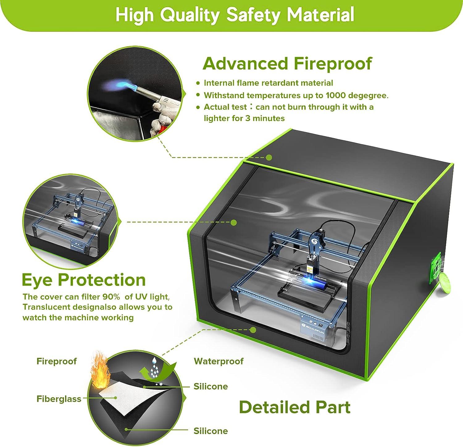 Laser Engraver Enclosure with Vent Fireproof Laser Cutter Protective ...