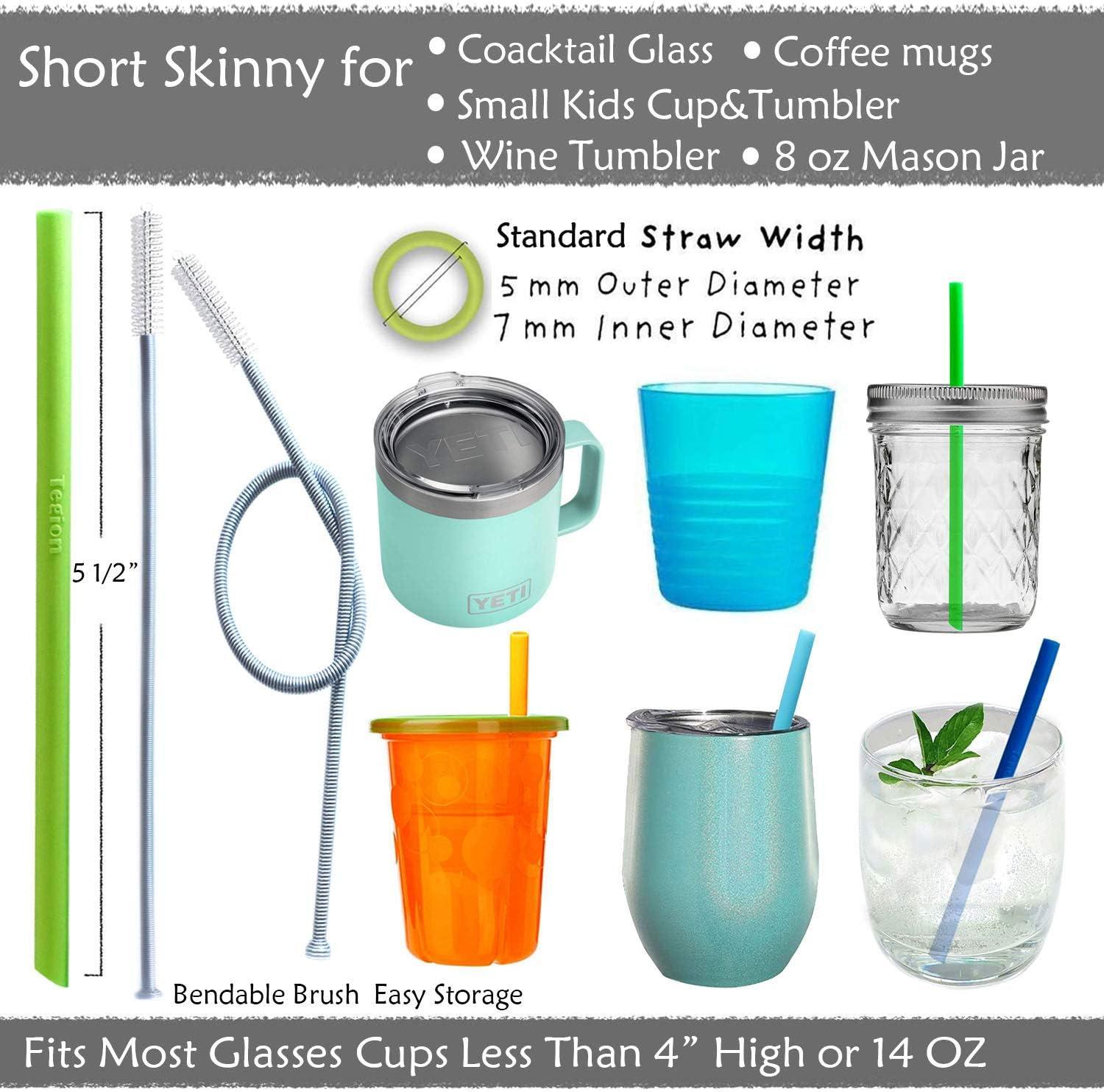 Tegion Mini Short Silicone Straws for Toddlers & Kids - BPA Free ...