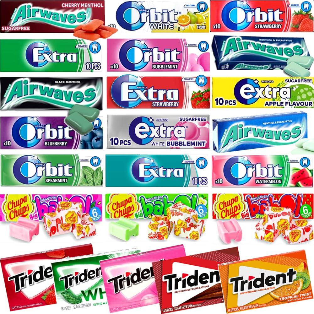 Wrigley's Orbit Extra Airwaves Big Babol Chewing Gum Packs - Random ...