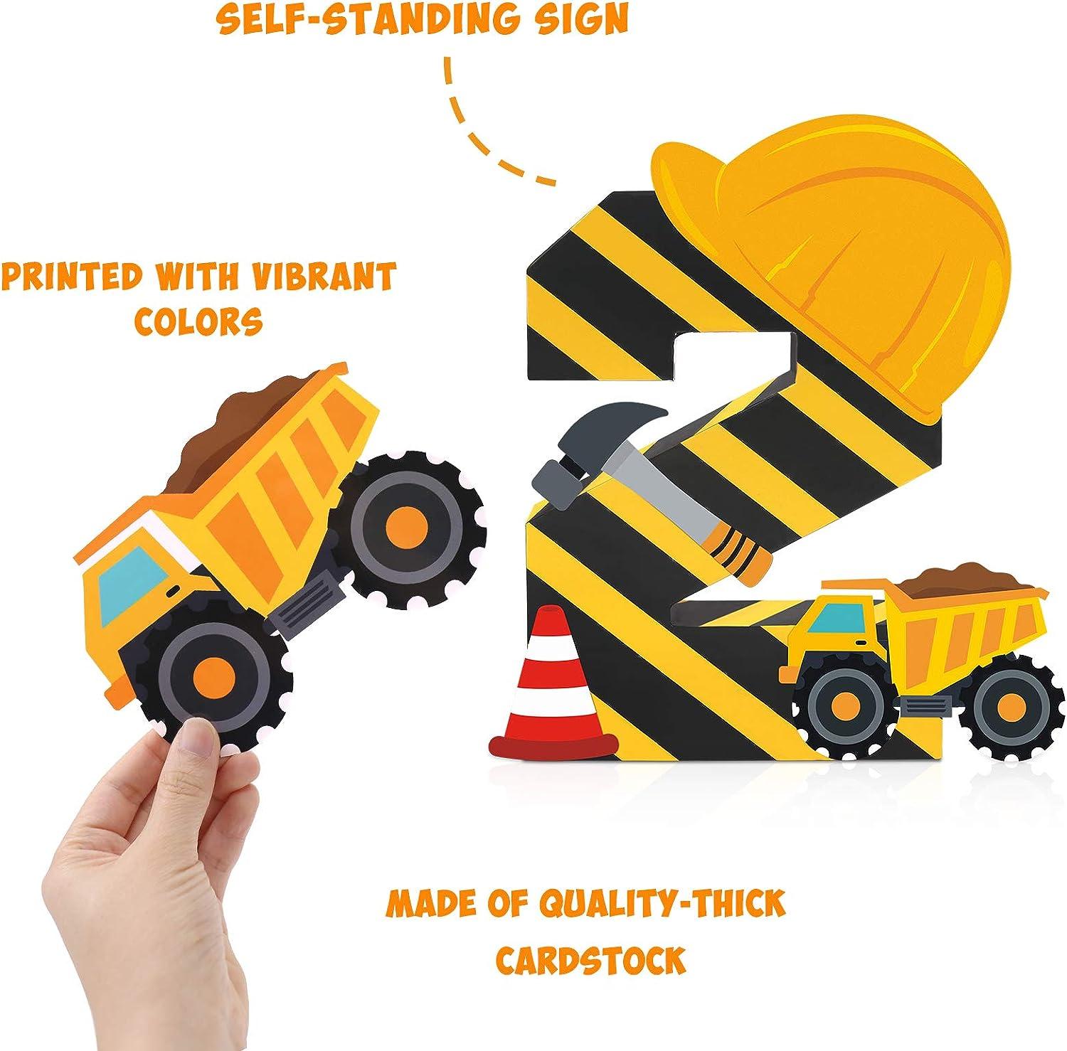 Construction 2nd Birthday Party Supplies - Paper Mache 2 Number Sign ...