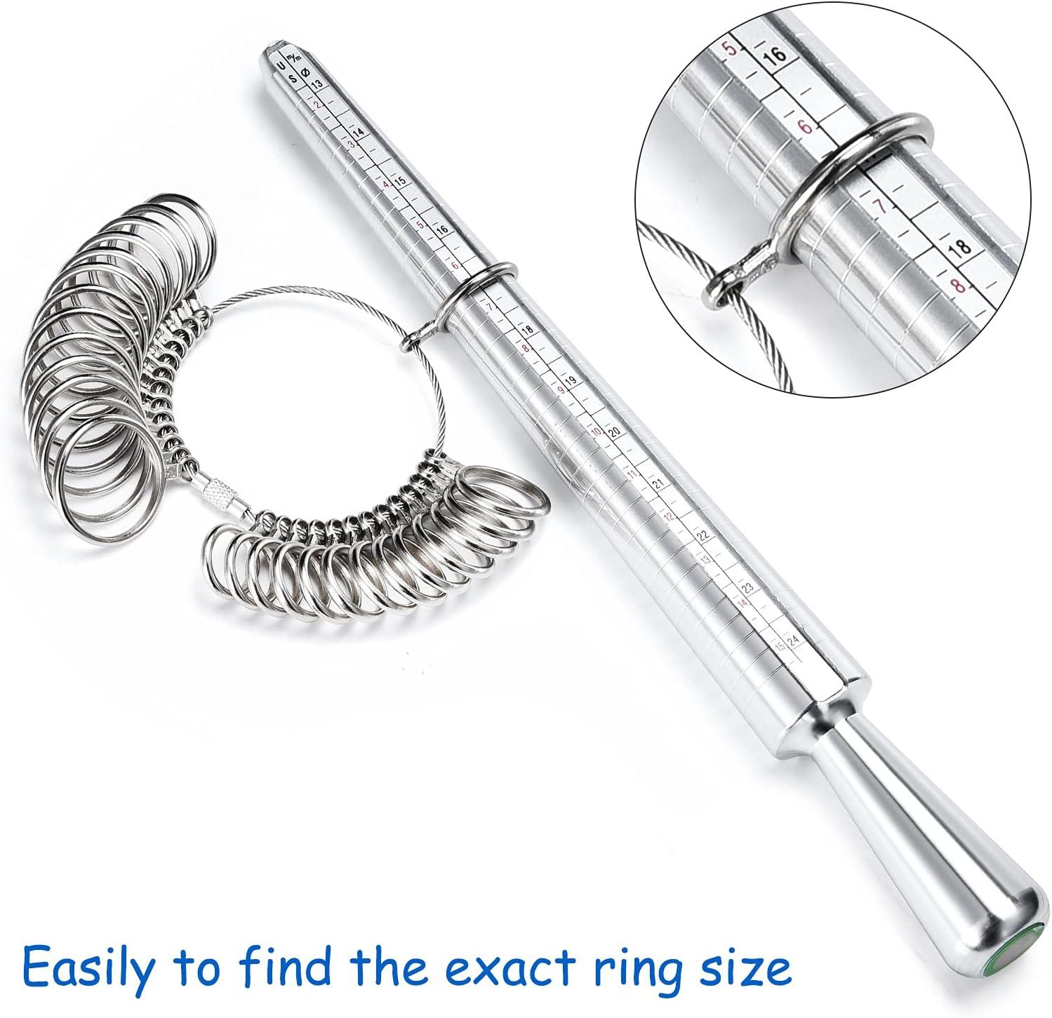 NuLink Aluminum Ring Sizer Measuring Tool - Dual Measurement Size Metal ...