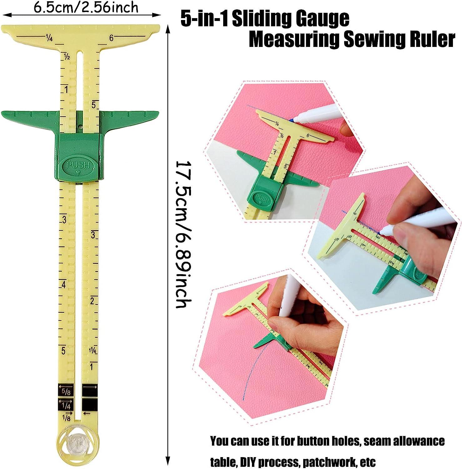 YEQIN 5-in-1 Sliding Gauge Measuring Sewing Tool - Style 1 | Essential ...