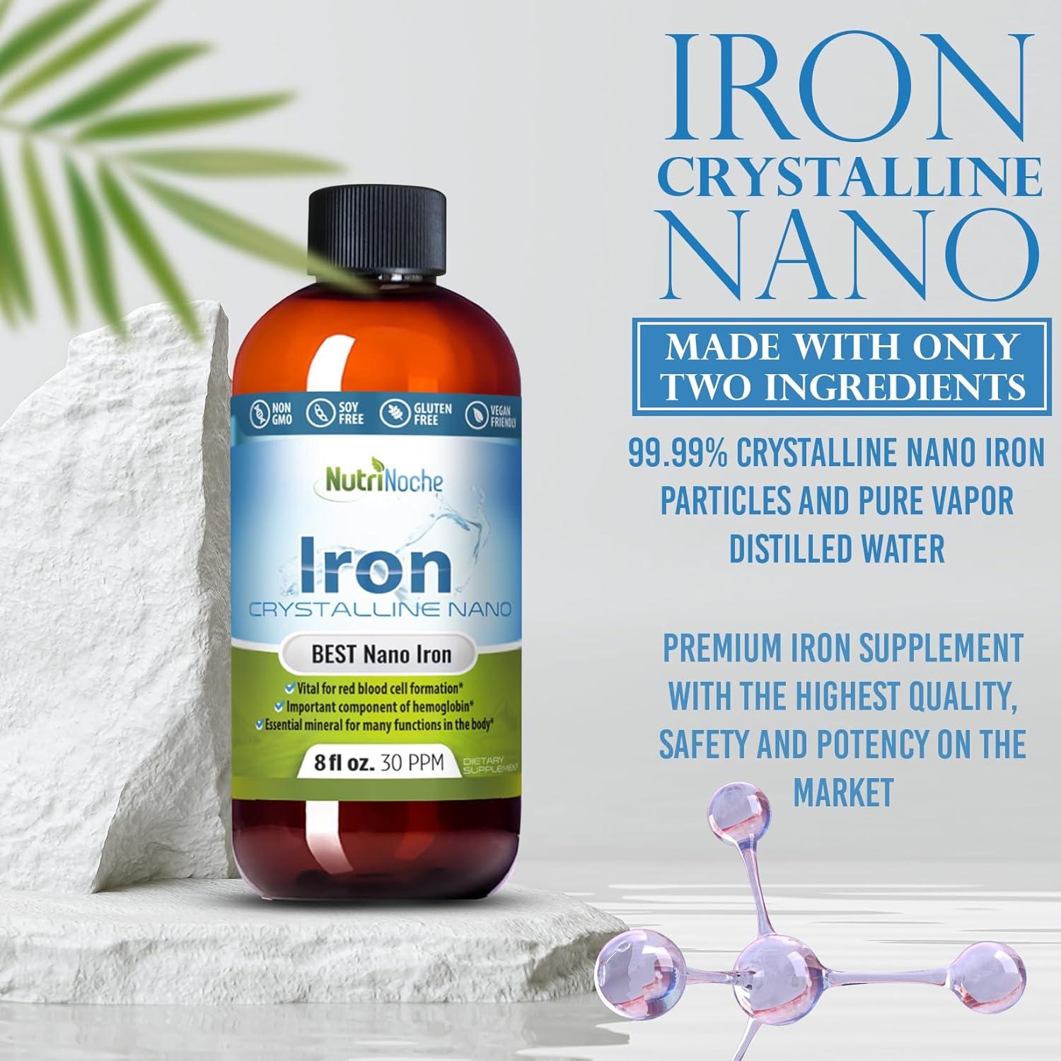 NutriNoche Pure Crystalline Liquid Iron Supplement 30 ppm - 8oz ...