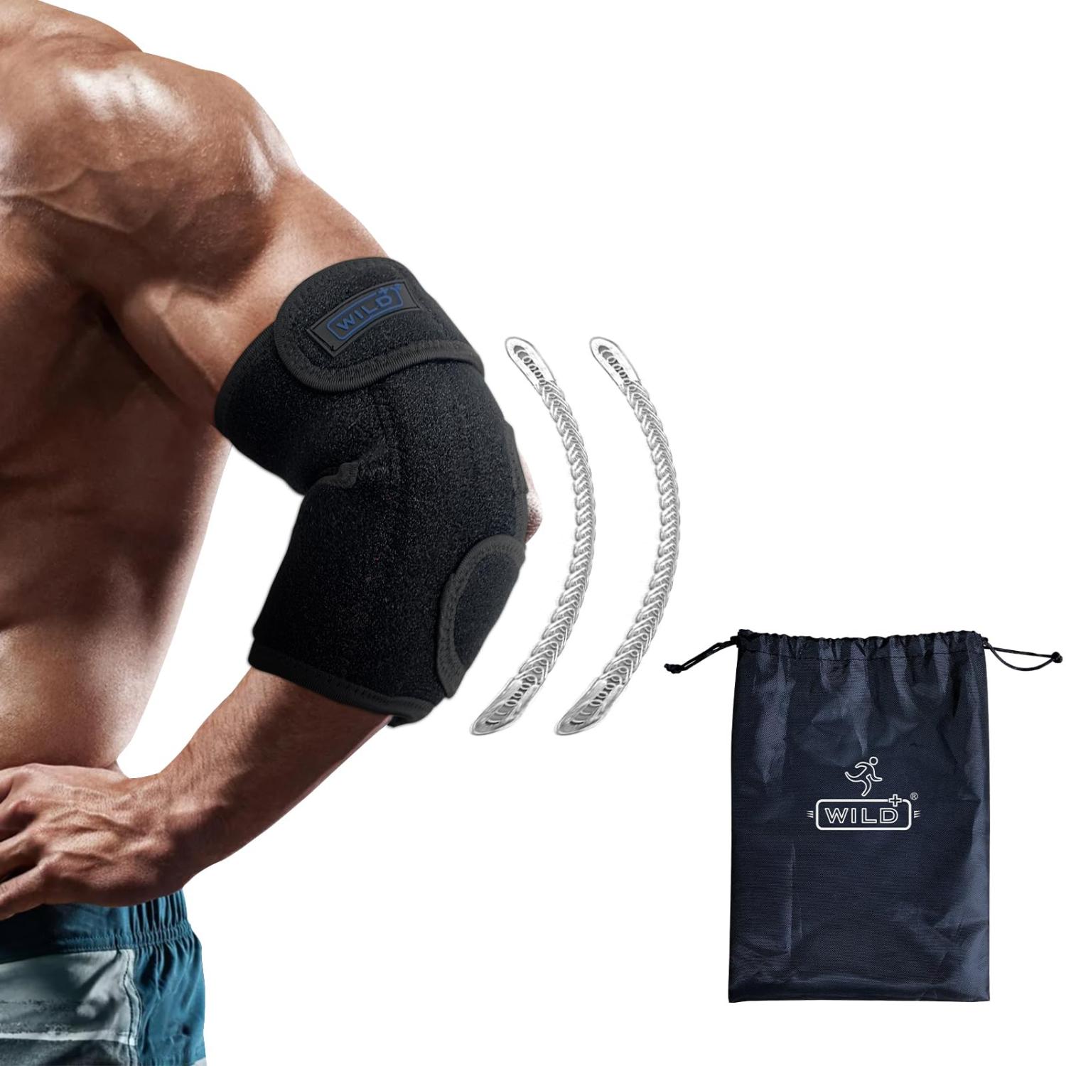 Adjustable Tennis Elbow Support Brace with Metal Spring Splints - Small ...
