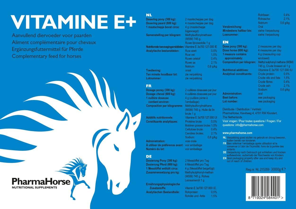 PharmaHorse Vitamin E+ | 100% Doping-Free Antioxidant | High Dosage ...