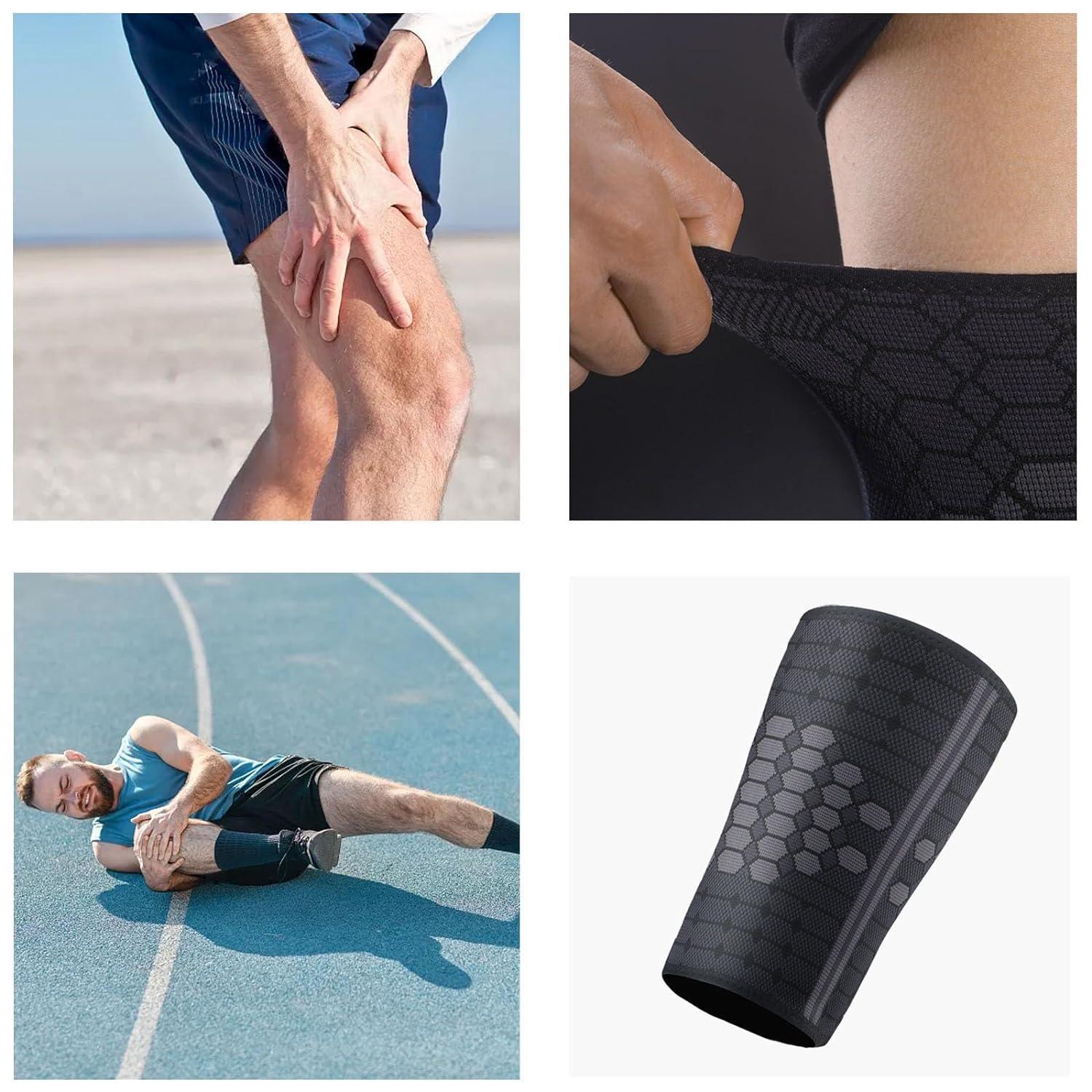 2pcs Thigh Compression Support Sleeves for Men and Women - Hamstring ...