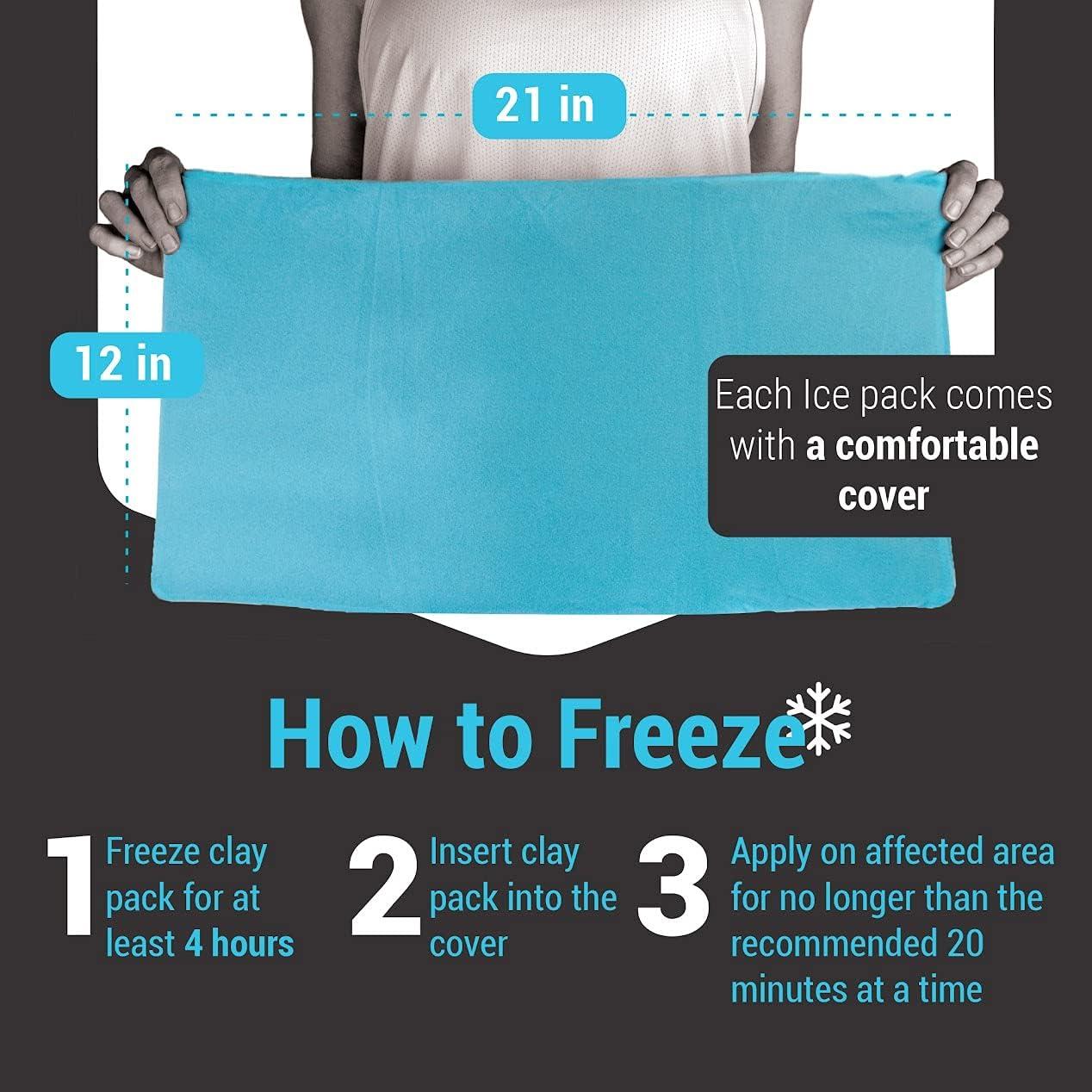IceWraps 12x21 Extra Large Ice Pack with Soft Fabric Cover | Clay Ice ...