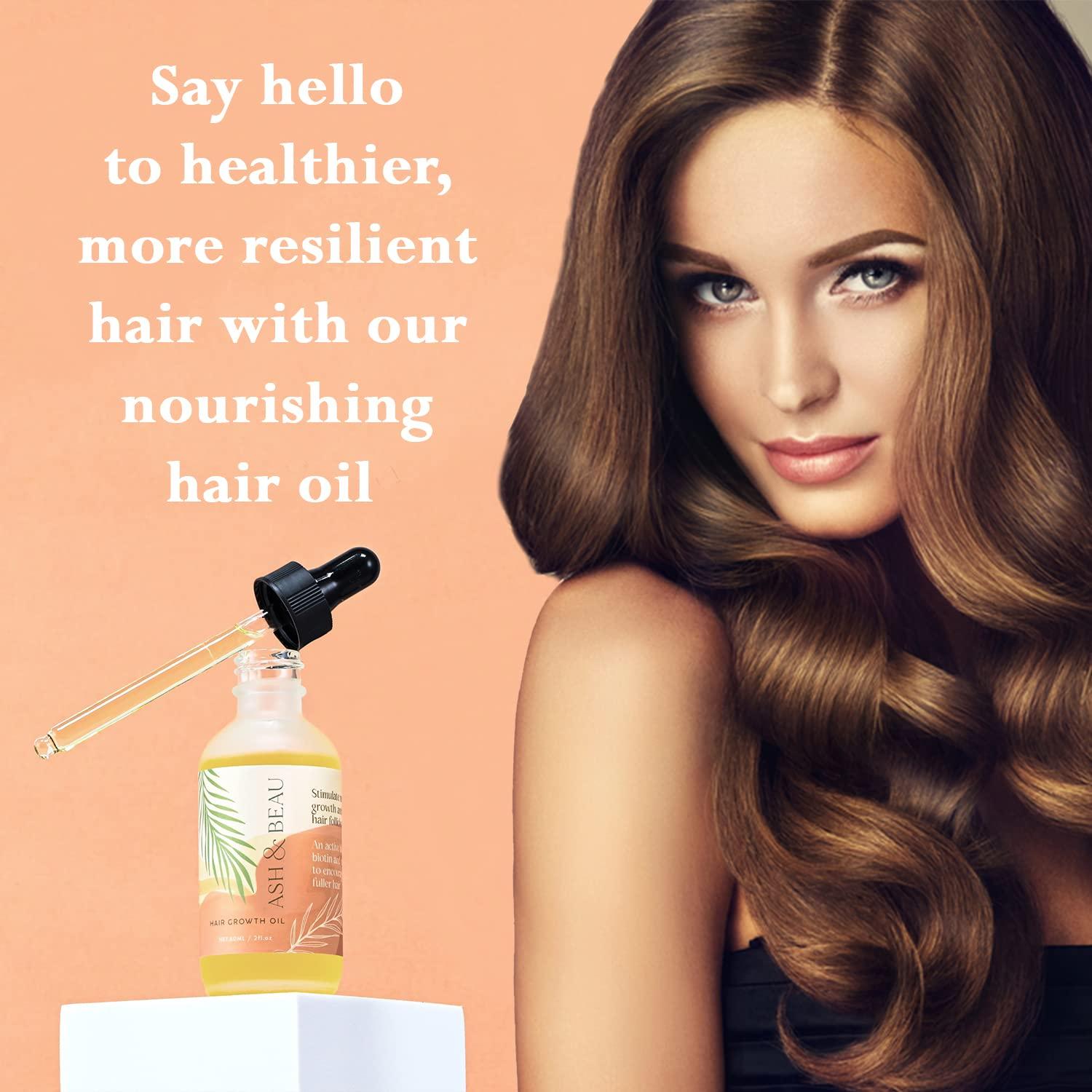 Organic Hair Growth Oil with Biotin, Rosemary, Castor, Tea Tree ...