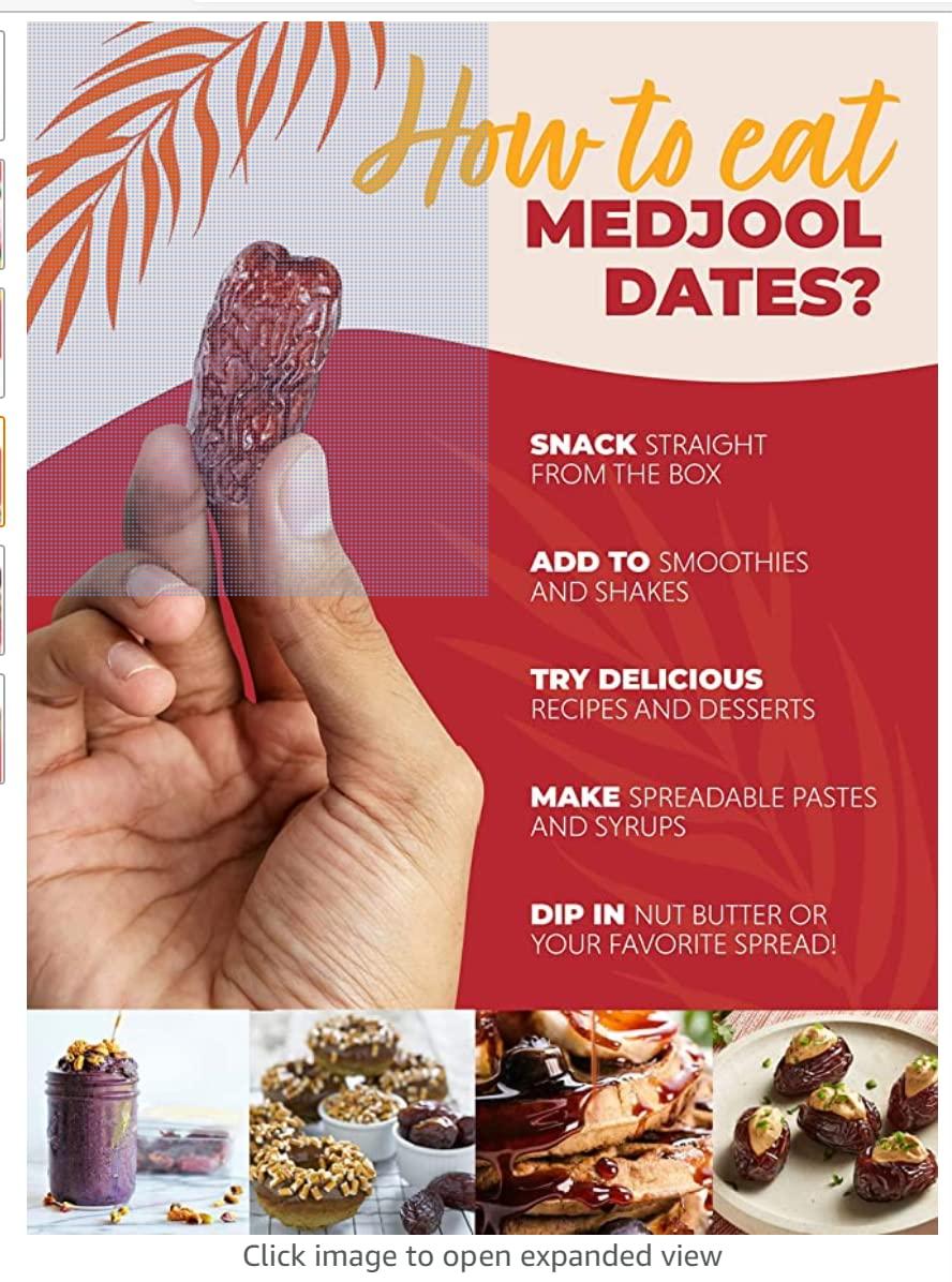 Natural Delights Medjool Dates - Large & Plump Whole Dates, Non-GMO ...