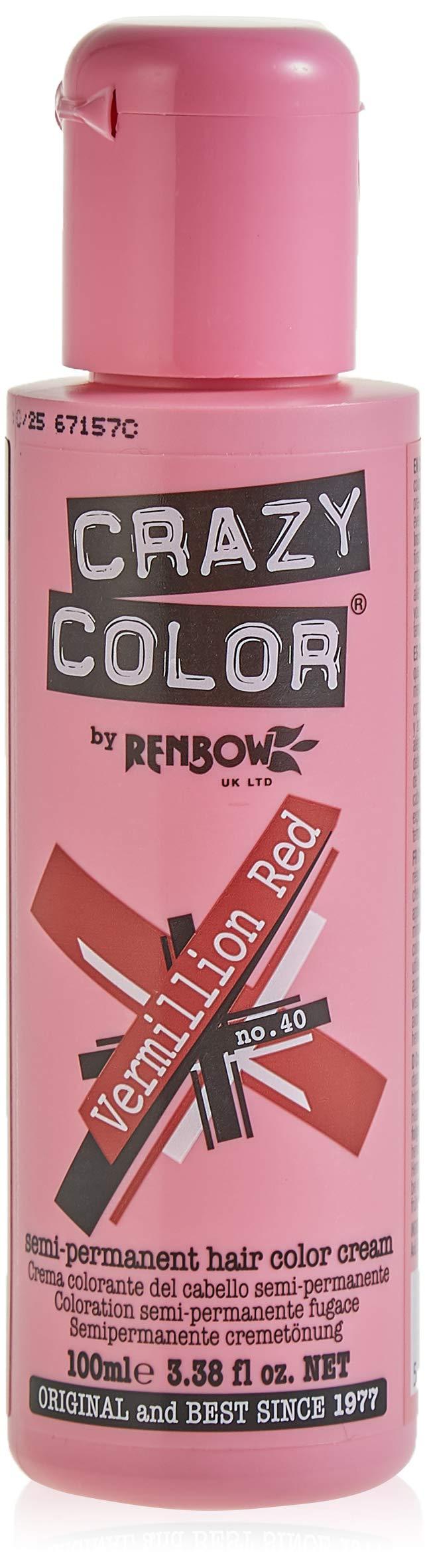 Renbow Crazy Color Vermillion Red Semi-Permanent Hair Dye 100ml - Pack ...