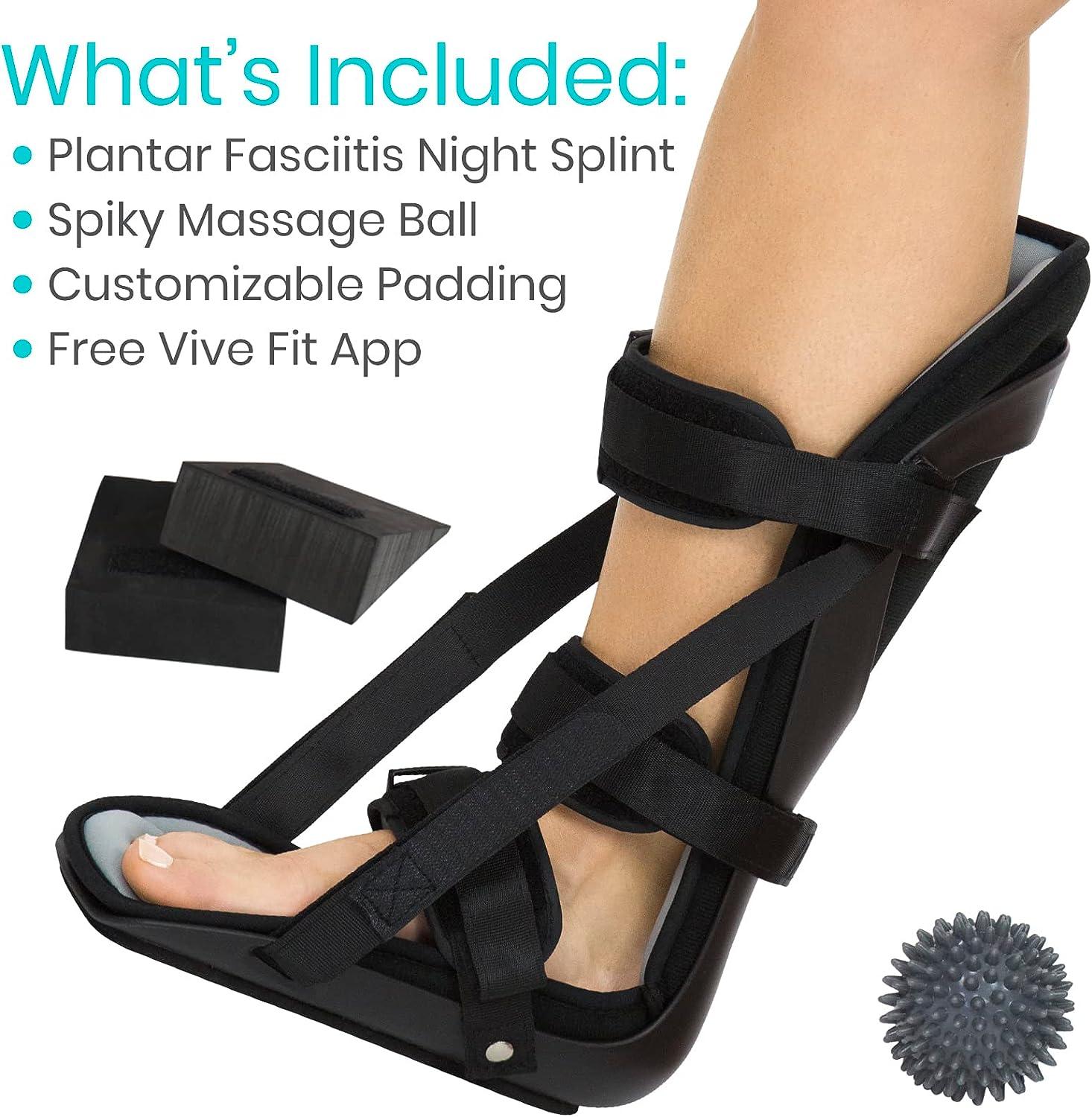 Vive Hard Plantar Fasciitis Night Splint - Adjustable Stabilizer Brace ...